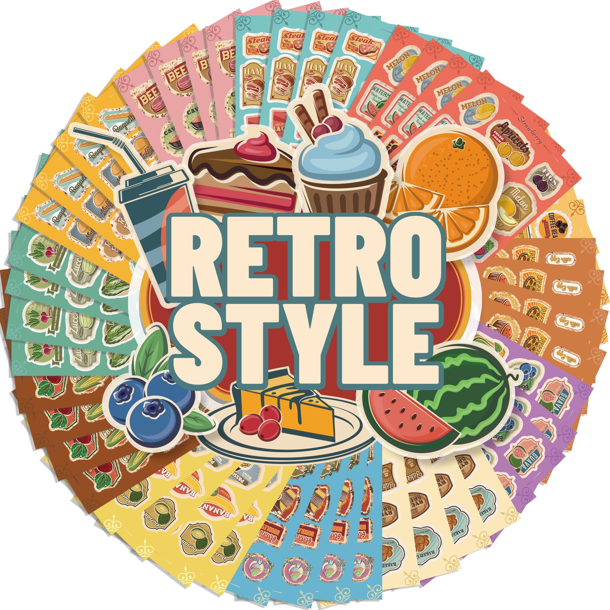 Amazon.com: HORIECHALY Retro Food Theme Scratch and Sniff Stickers, 48 ...