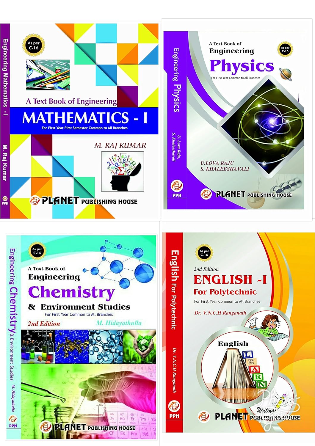 POLYTECHNIC FIRST YEAR FIRST SEMESTER TEXTBOOKS PACK OF 4 MATHEMATICS-I ...