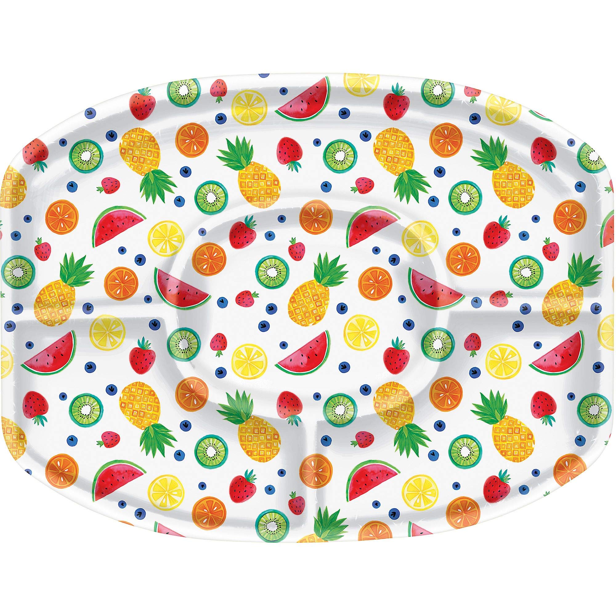 Amazon.com | Multicolor Fruit Plastic Sectional Platter - 13.25 ...