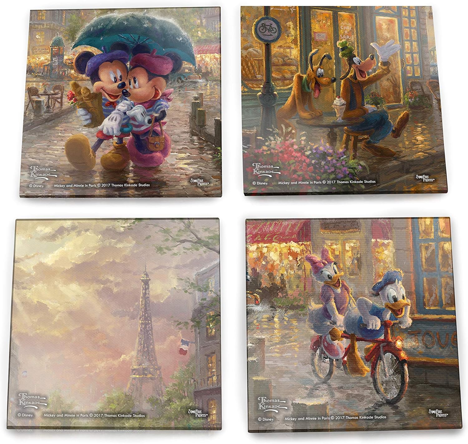 Amazon.com | Disney – Mickey and Minnie Mouse in Paris - Glass Coaster ...