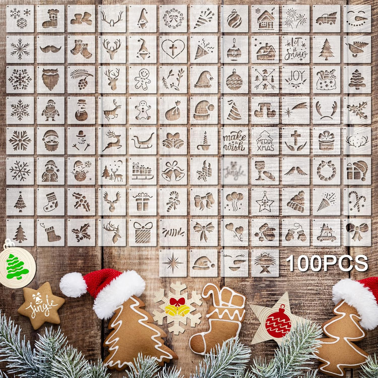 100 Pcs Stencils Reusable Stencils for Painting on Wood Stencil Holiday ...