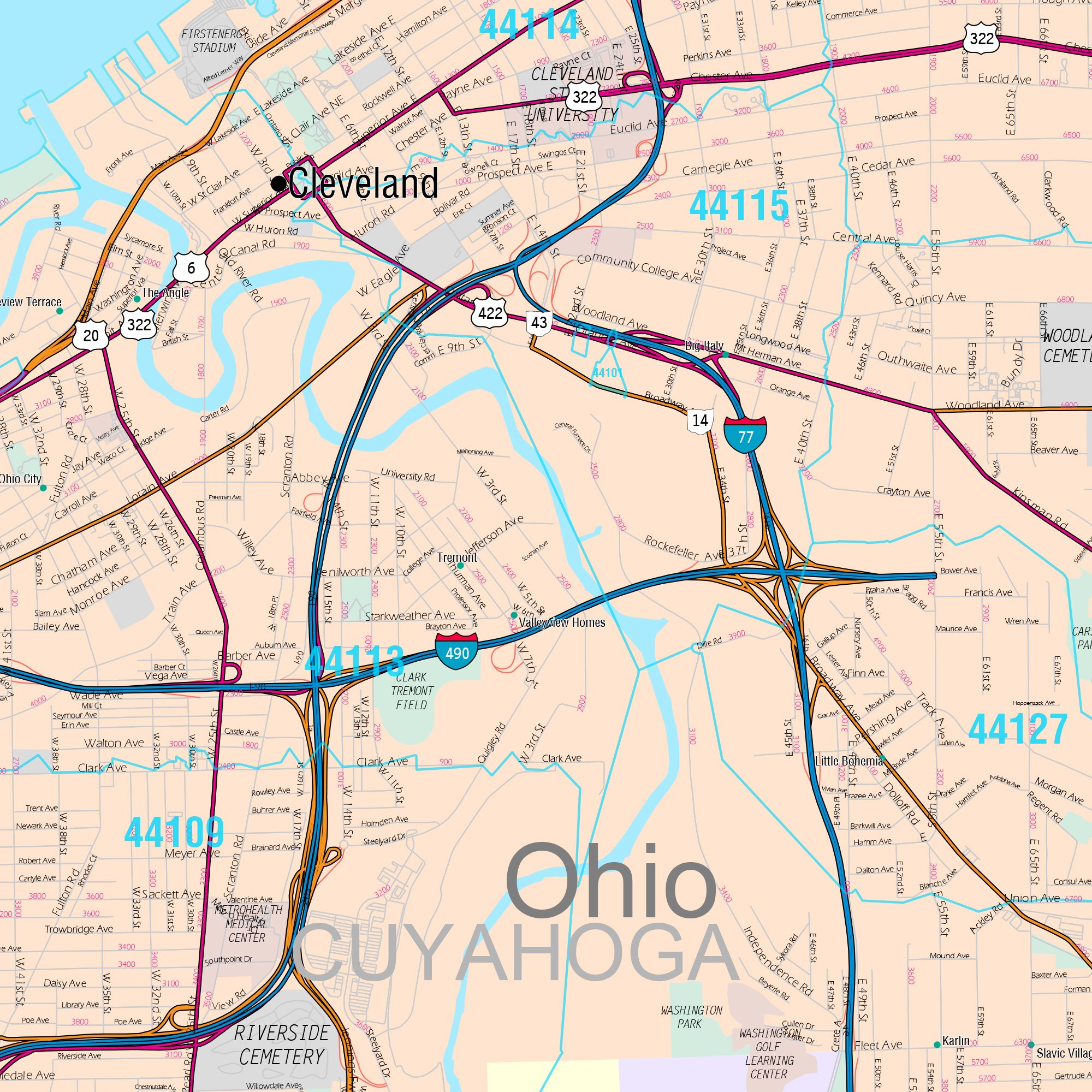 Cleveland Zip Codes By Street