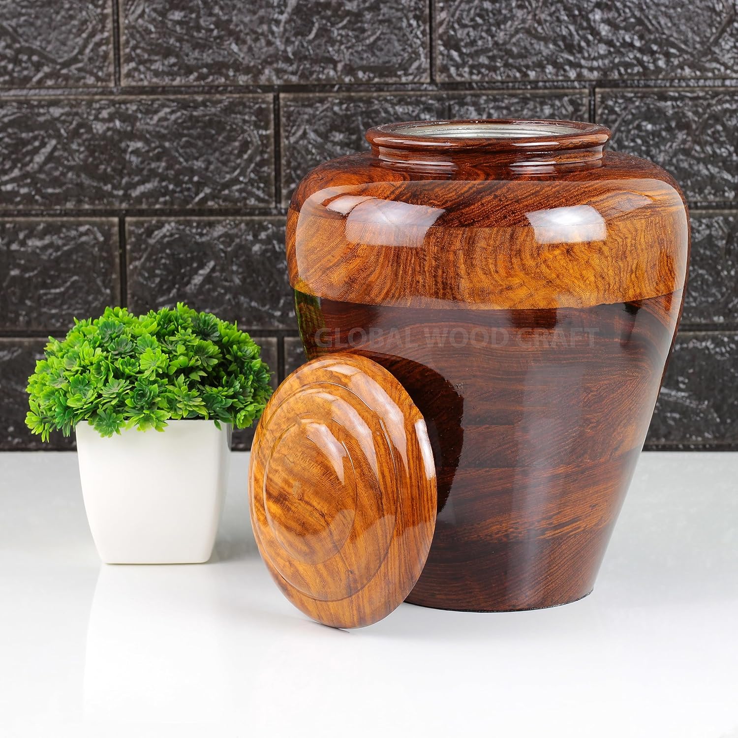 Amazon.com: Rosewood Handmade Cremation Urn | Unique Design Turn Wood ...