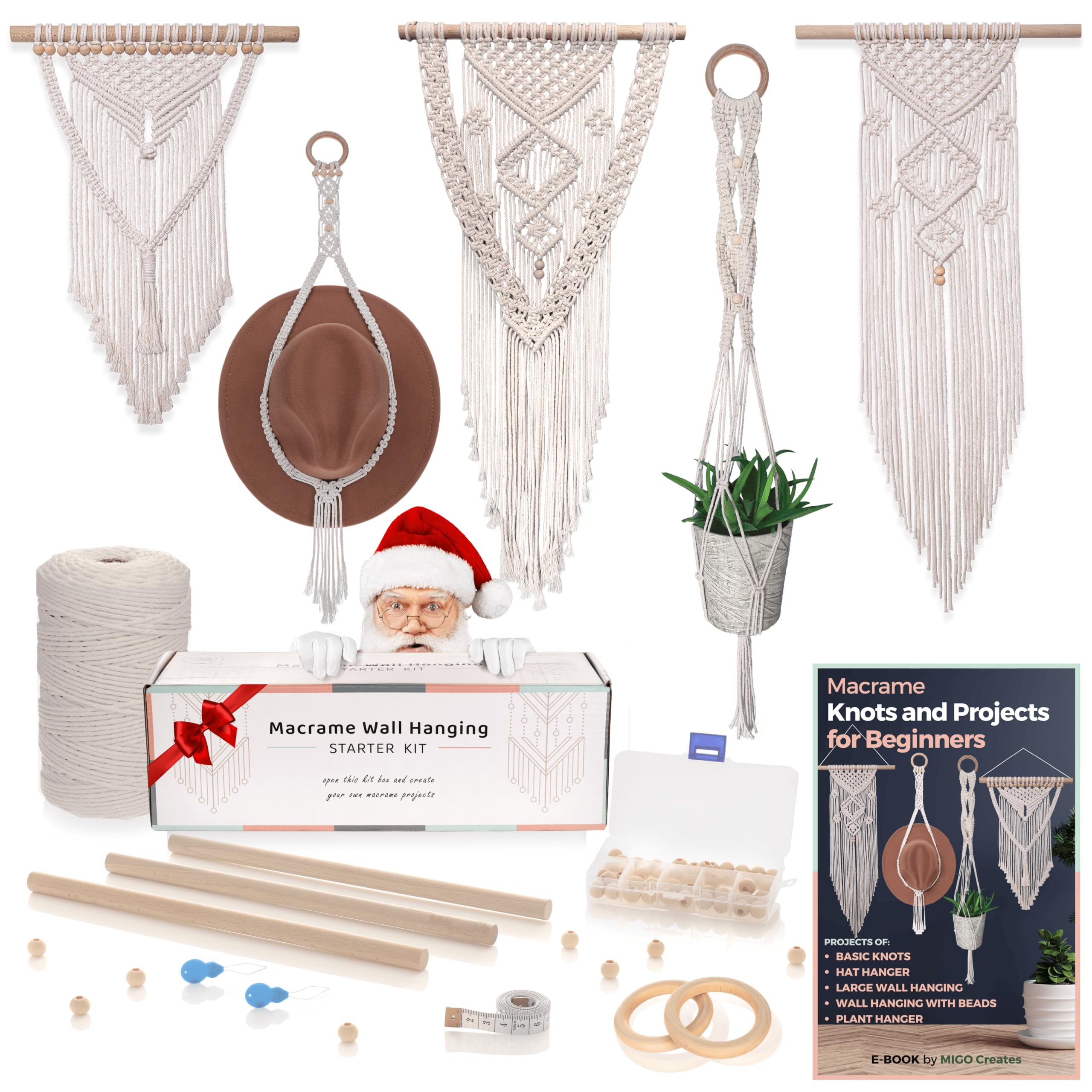 Amazon.com: MIGO Creates Chrismtas Macrame Kits for Adults Beginners ...