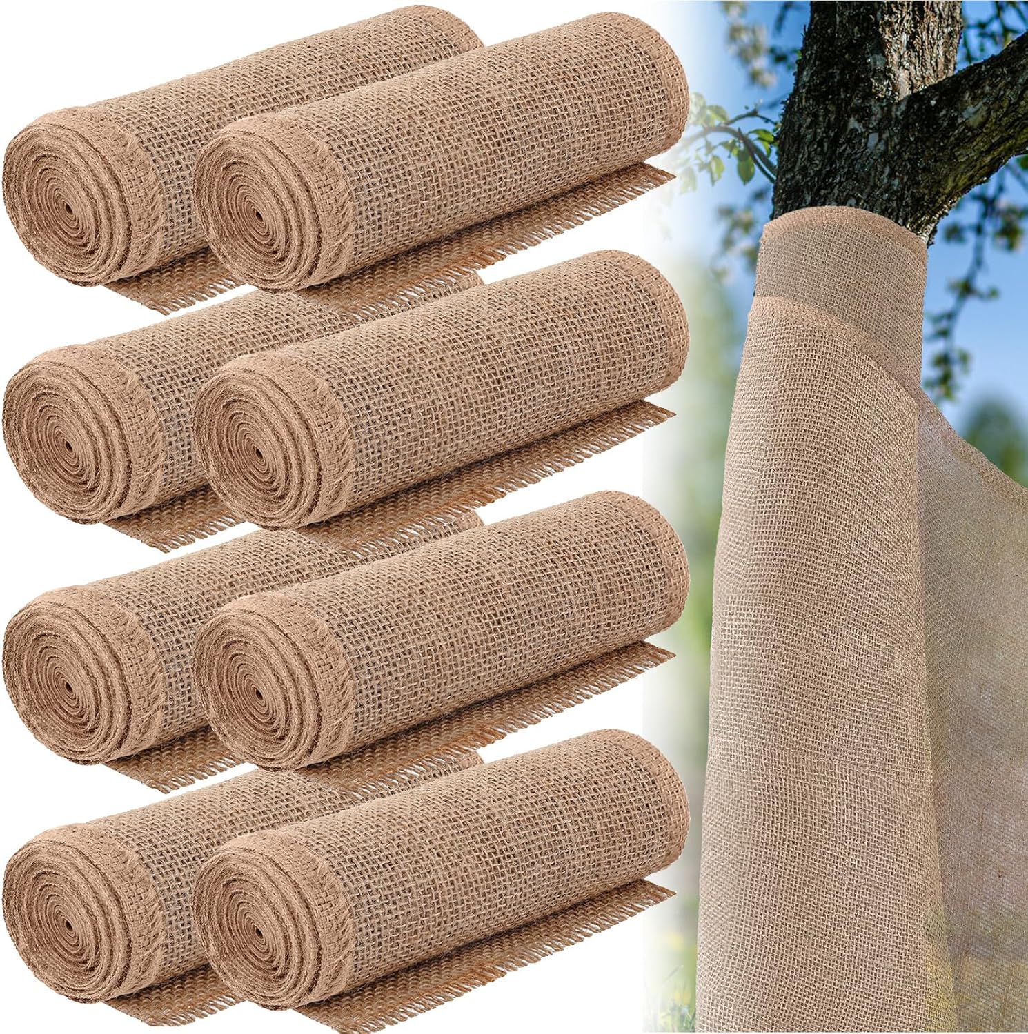 Amazon.com: Jecery Natural Burlap Rolls 39.4'' x 40' Burlap Tree Wrap ...