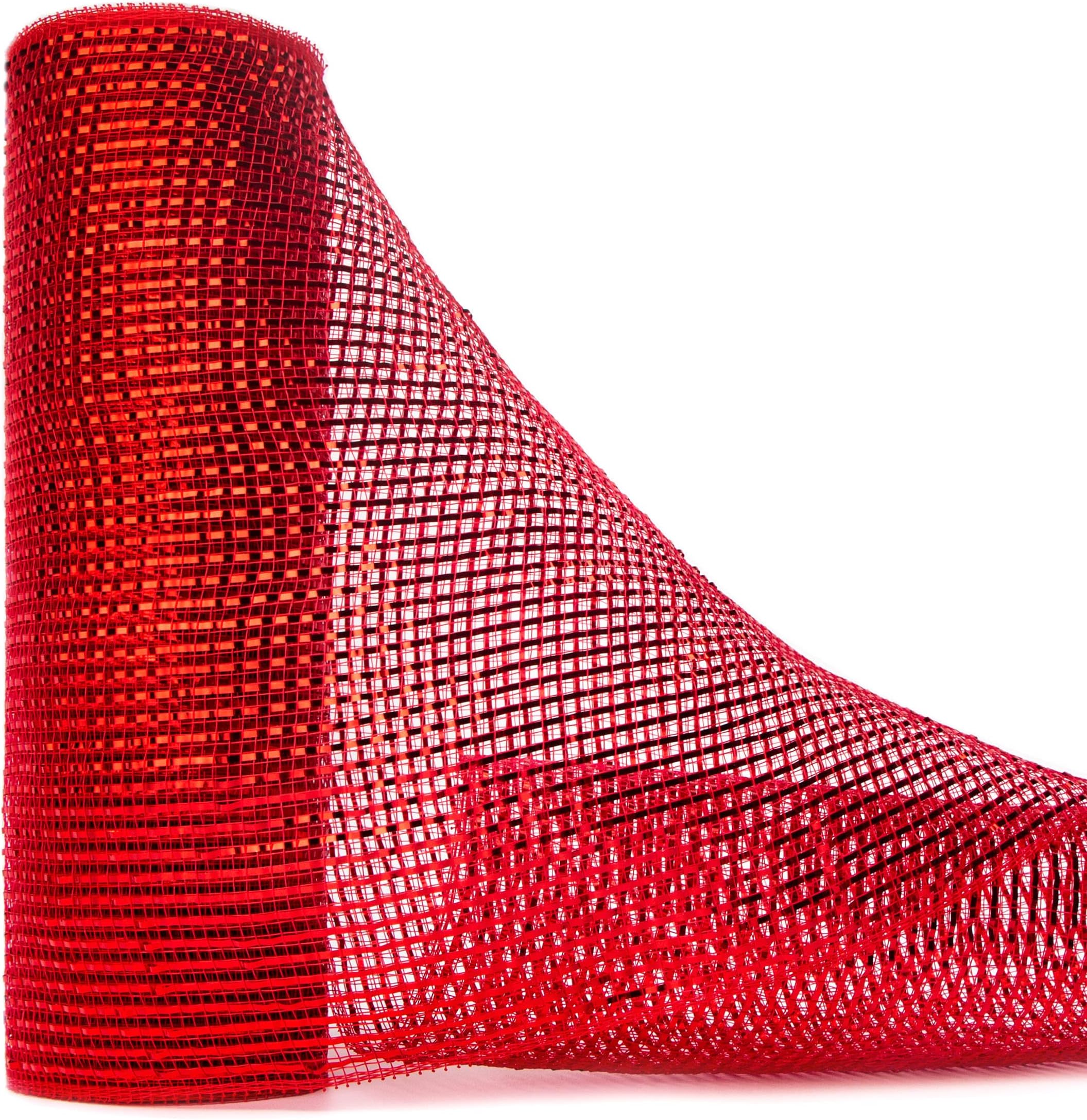 Amazon.com: 10 Inch x 30 feet Deco Poly Mesh Ribbon - Metallic Red and ...