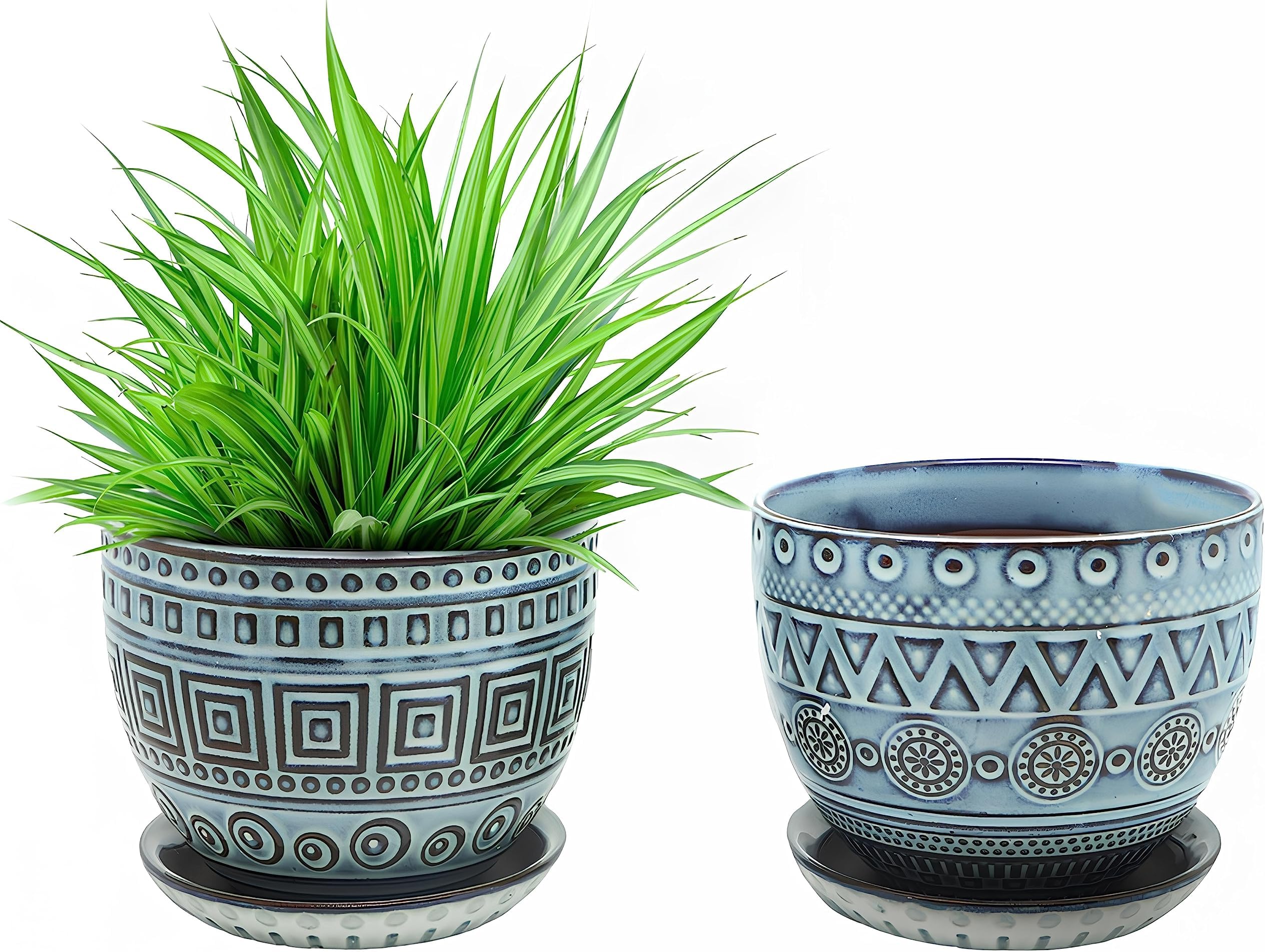 Amazon.com: CHAMARKS Ceramic Plant Pots. Flower Pots for Plants ...