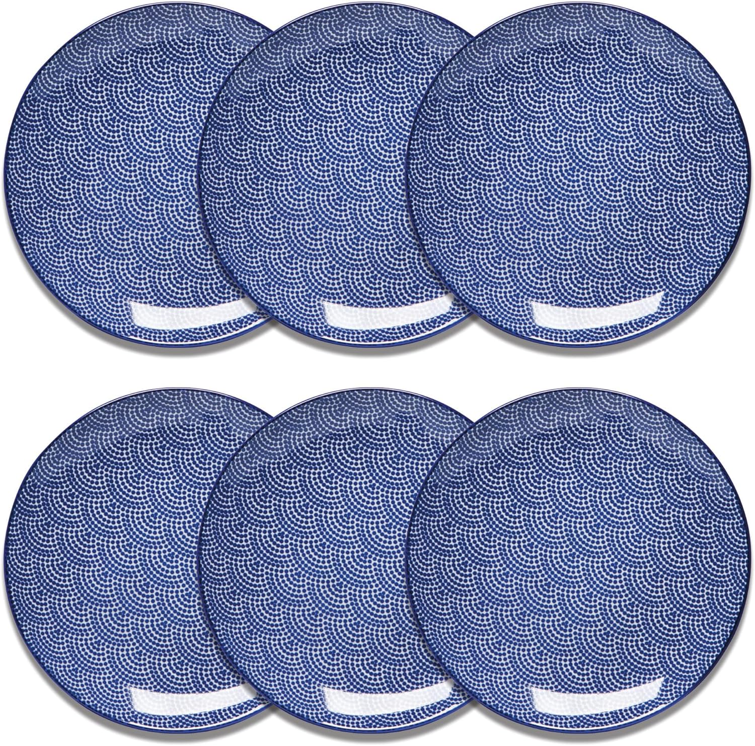 Amazon.com: Now Designs Blue Waves Porcelain Stamped Appetizer Plate, 6 ...