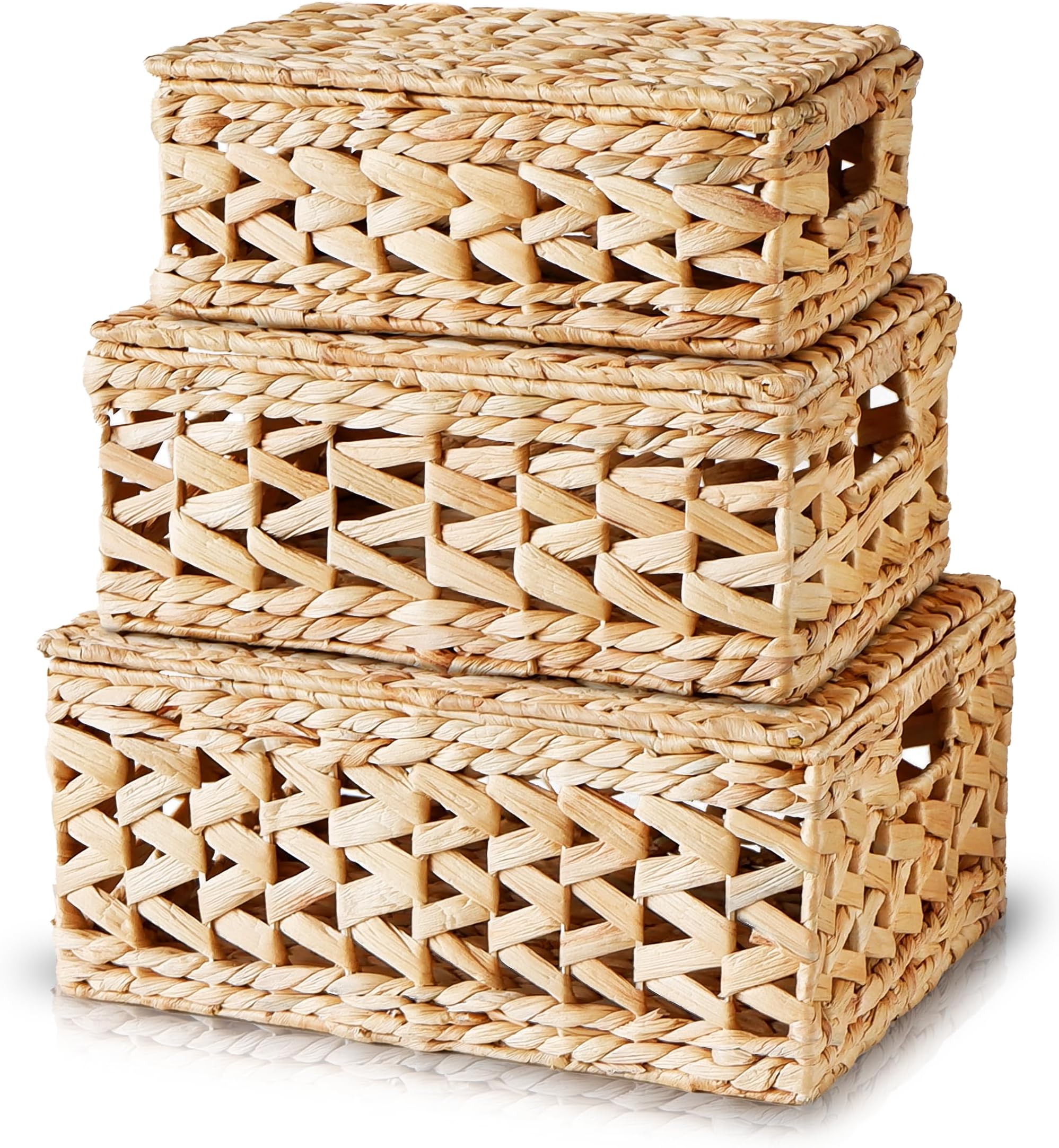 Amazon.com: Small Wicker Basket, Round Storage Bin with Handle and Lid ...