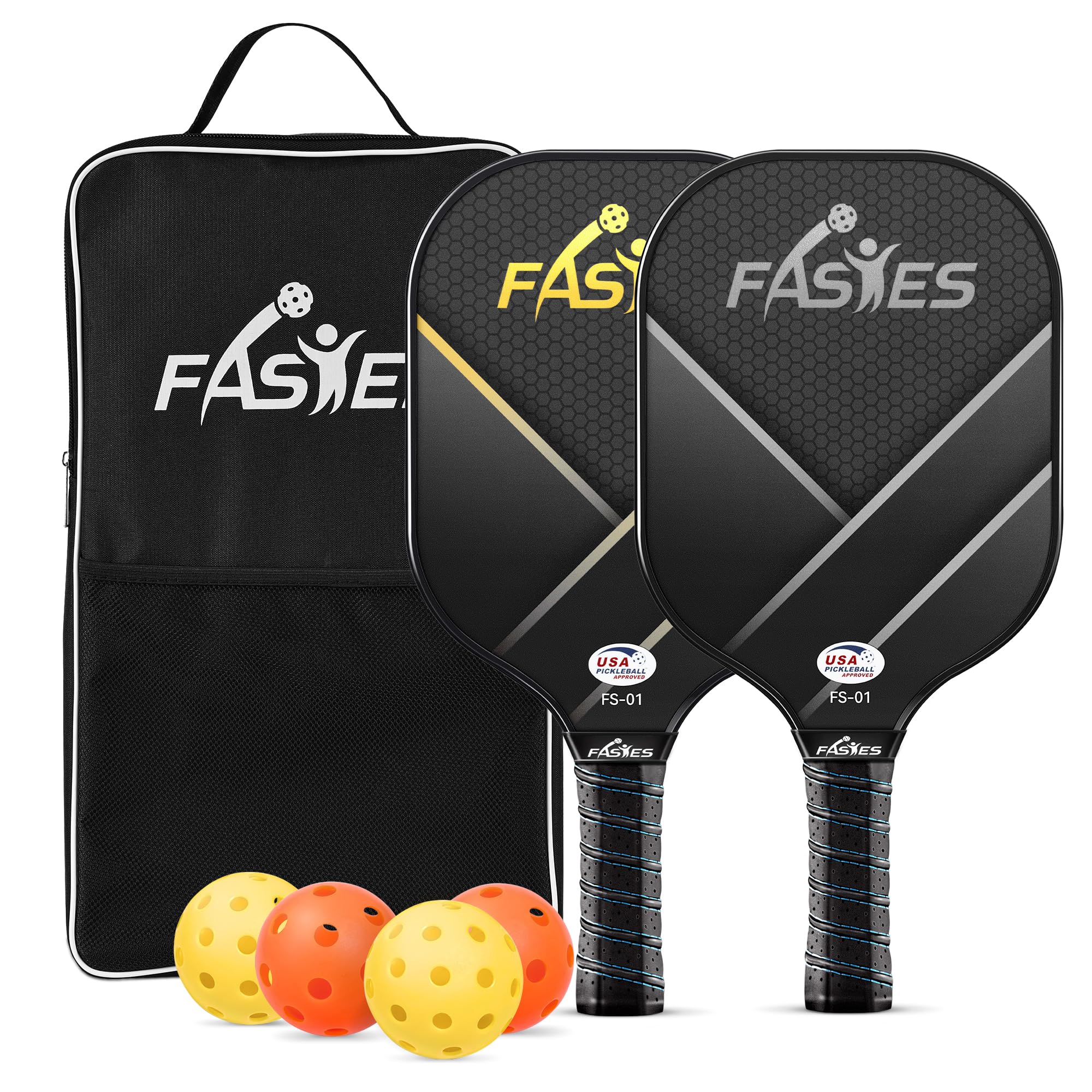 Fastes Pickleball Paddles Set of 2, USAPA Approved, Lightweight Pickle ...