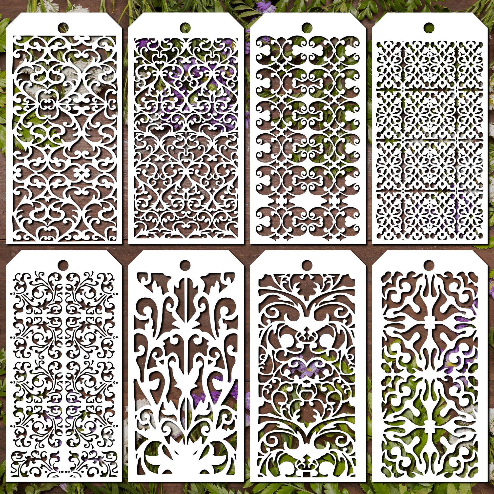 Amazon.com : zosylley Floral Painting Stencils Reusable Vine Leaf ...