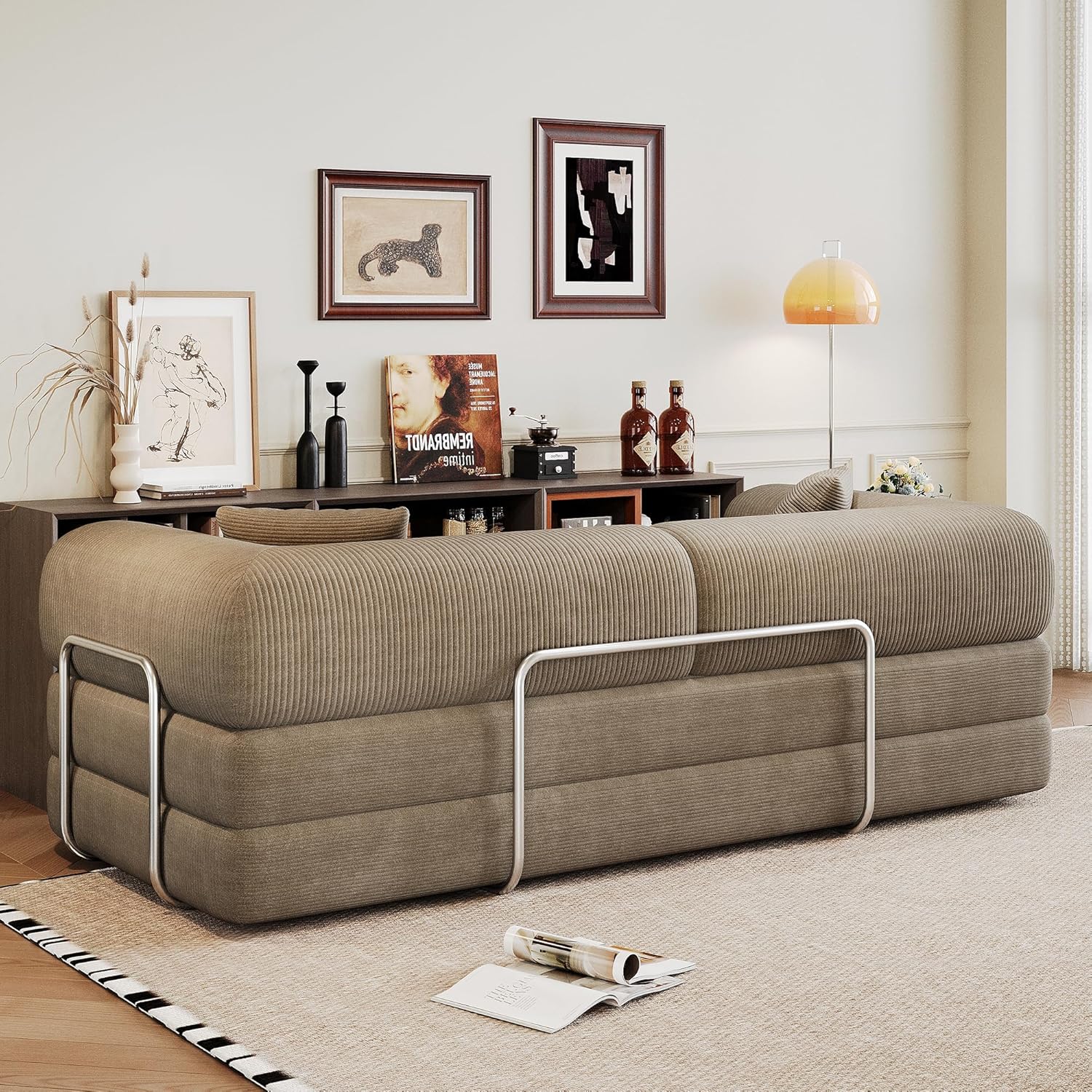 Amazon.com: 78.8" Compression Sofa,Convertible Floor Sofa Bed-with ...
