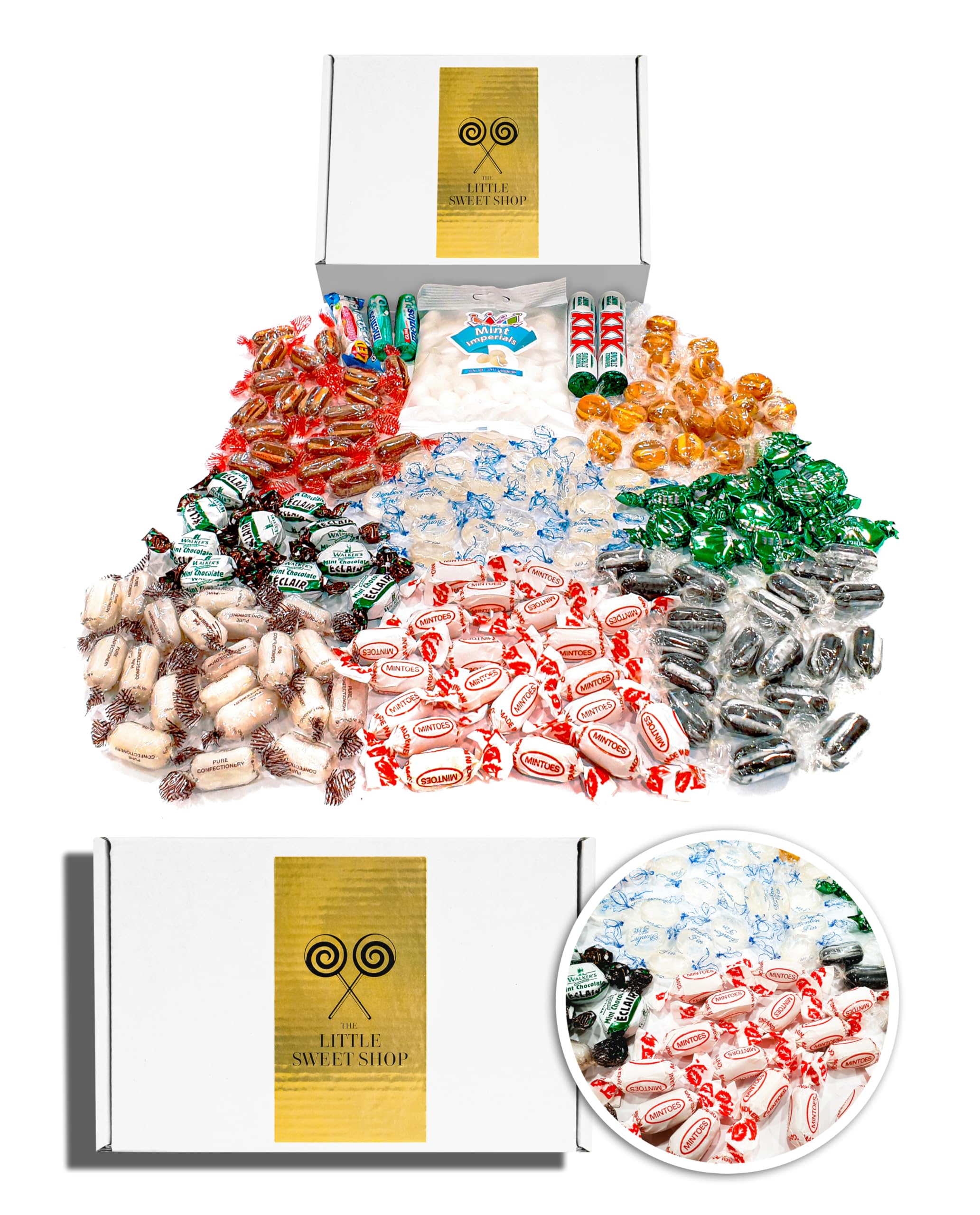 The Little Sweet Shop Minimalist Gold Label Mint Sweets Hamper: Premium ...