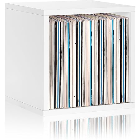 Amazon.com: Way Basics Vintage Vinyl Record Cube 2-Shelf Storage ...