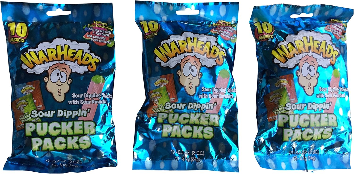 Warheads Sour Pucker Pack 3 oz Peg Bag 12 Units : Amazon.ca: Grocery ...