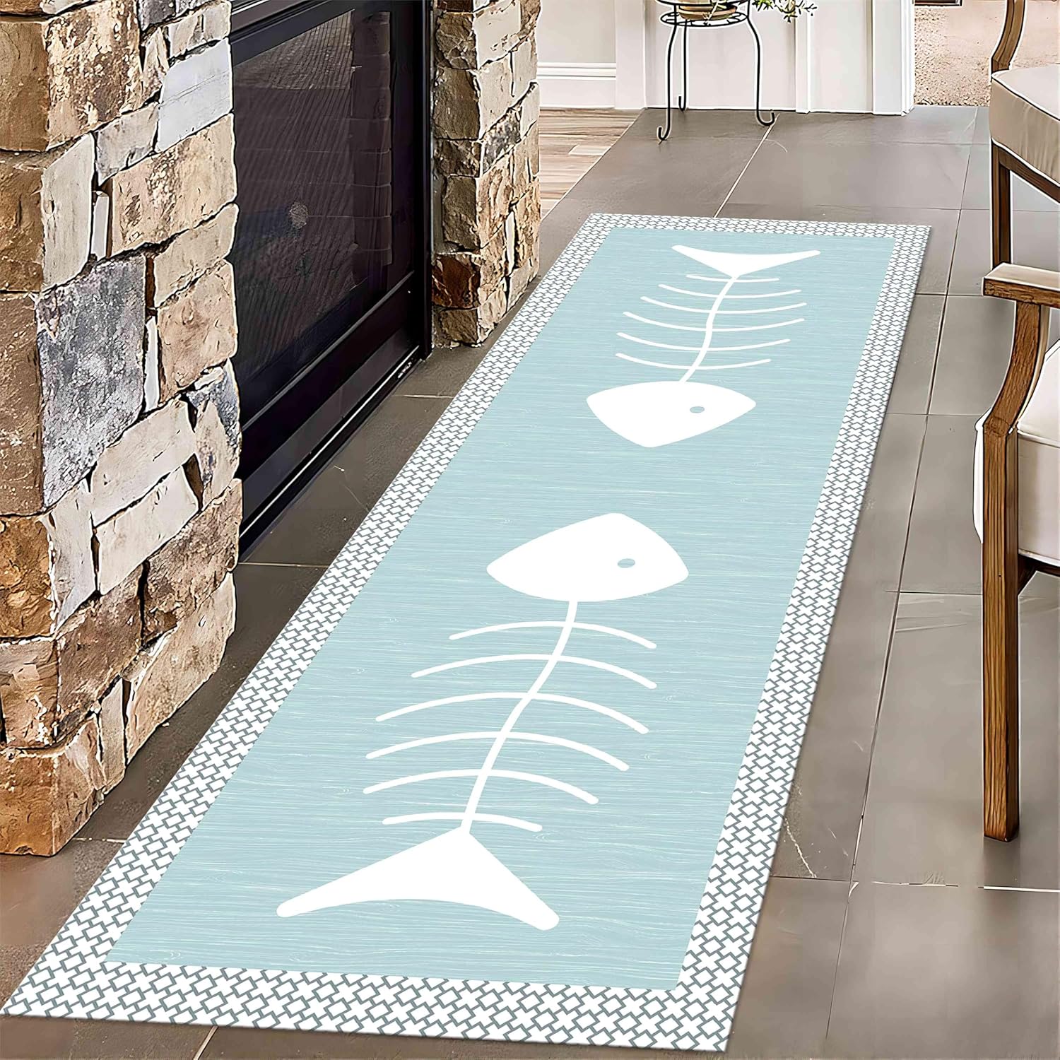 Amazon.com: Cute Fish Runner Rug for Hallways 2x6ft Non Slip Kitchen ...