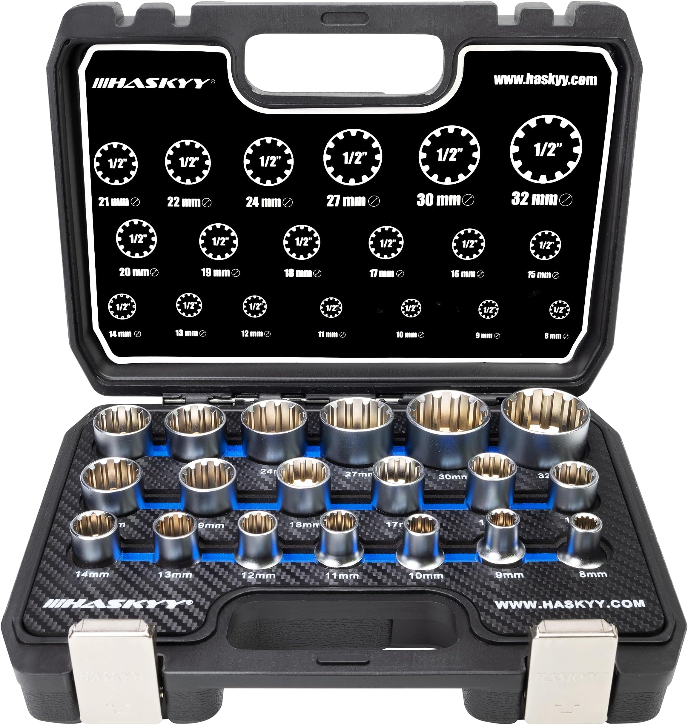 Chiavi a bussola I bussole Gear Lock 1/2" 8-32 impronta Torx poligonale ...