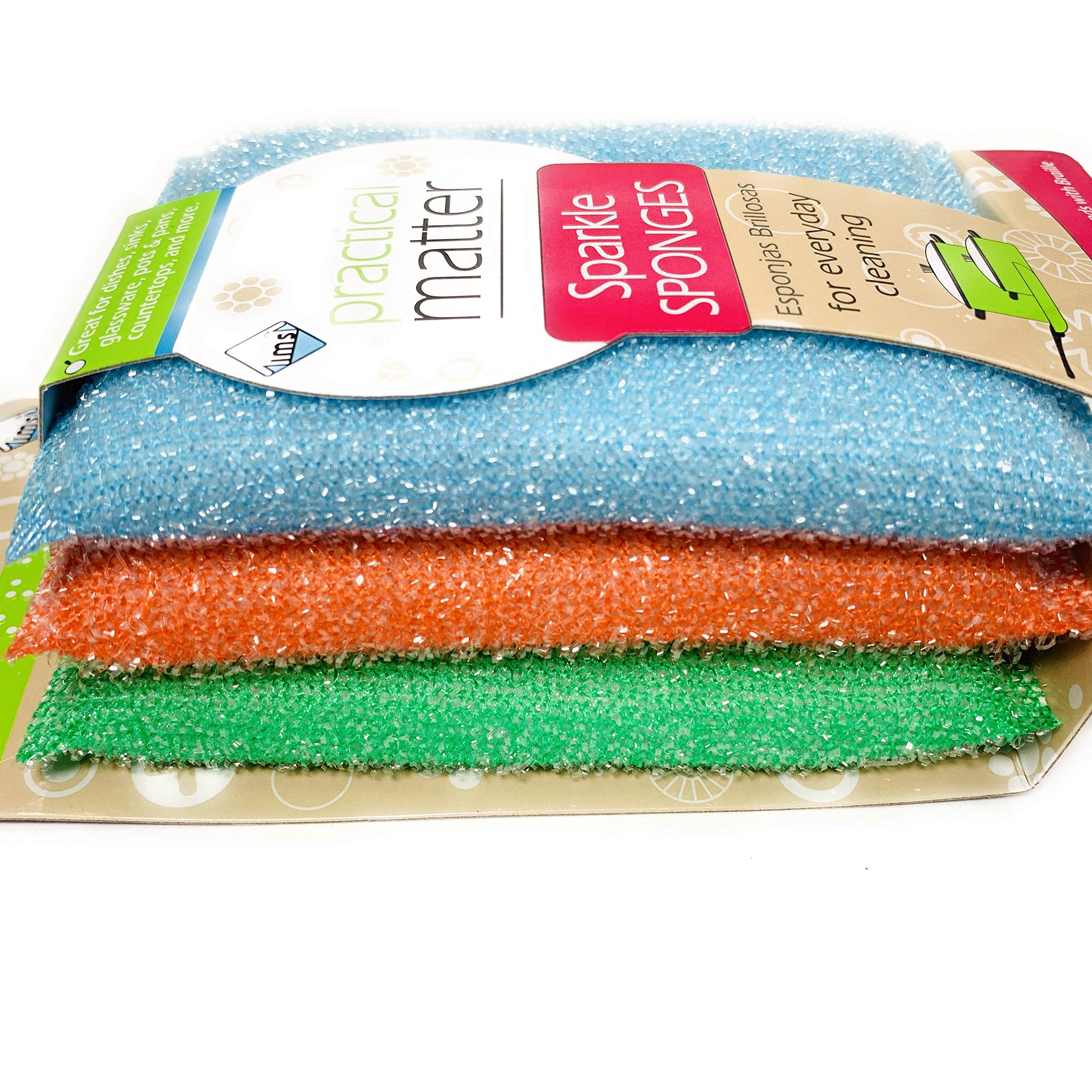 Amazon.com: Practical Matter Sparkle Sponges, 3 Count : Health & Household