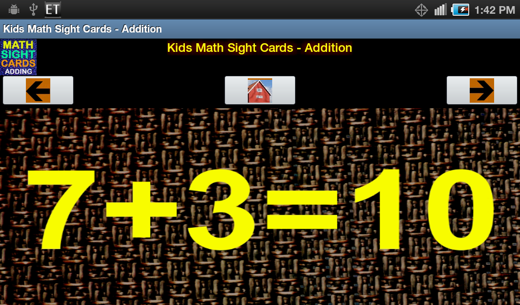 LearningFun - Math Sight Cards - Addtition - App on Amazon Appstore