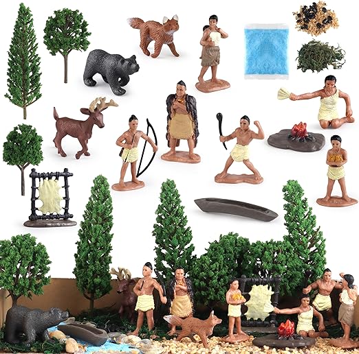 Amazon.com: Powhatan Indians, Powhatan Native American Figurines Set ...