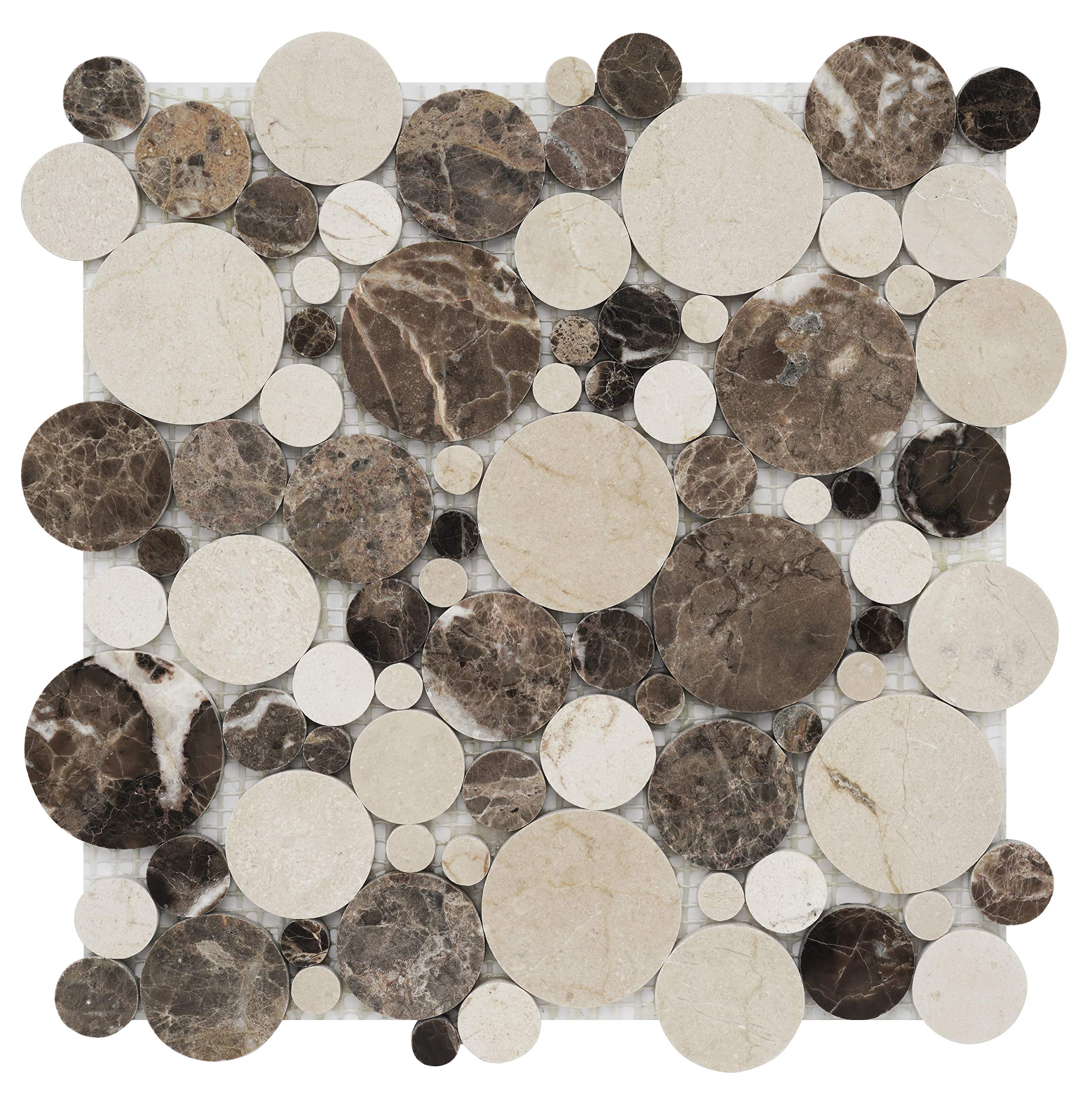 Simple Tile - 5 Sheets Marble Mosaic Tile for Kitchen Backsplash ...