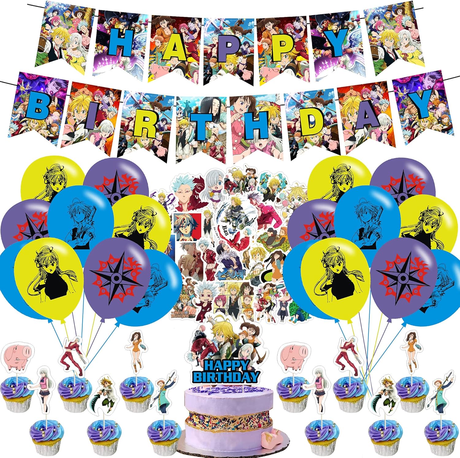 Seven Deadly Sins Birthday Party Decorations,Anime Manga Themed Party ...