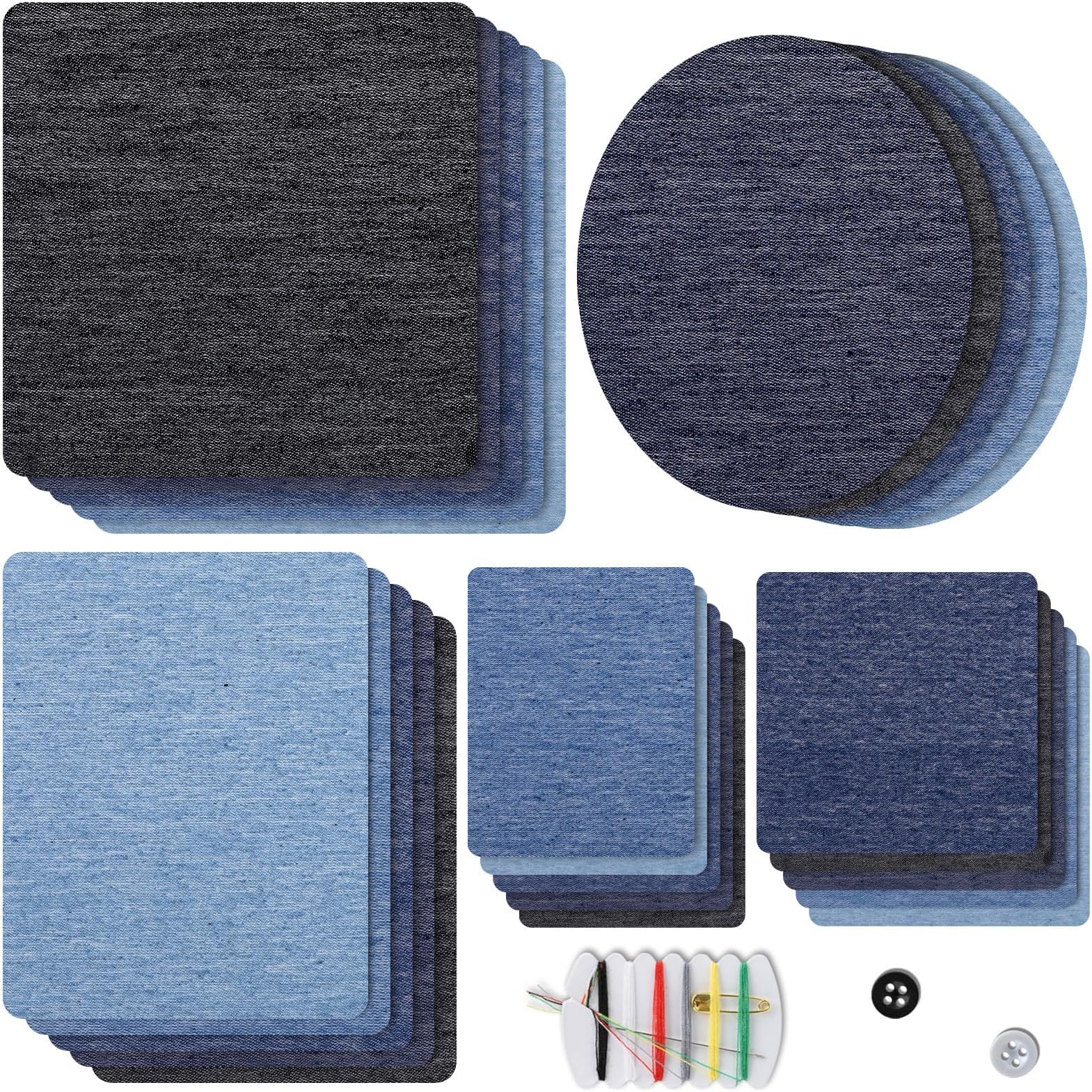 Amazon.com: Naler 5 Shapes Iron on Patches Adhensive Repair Kits for ...