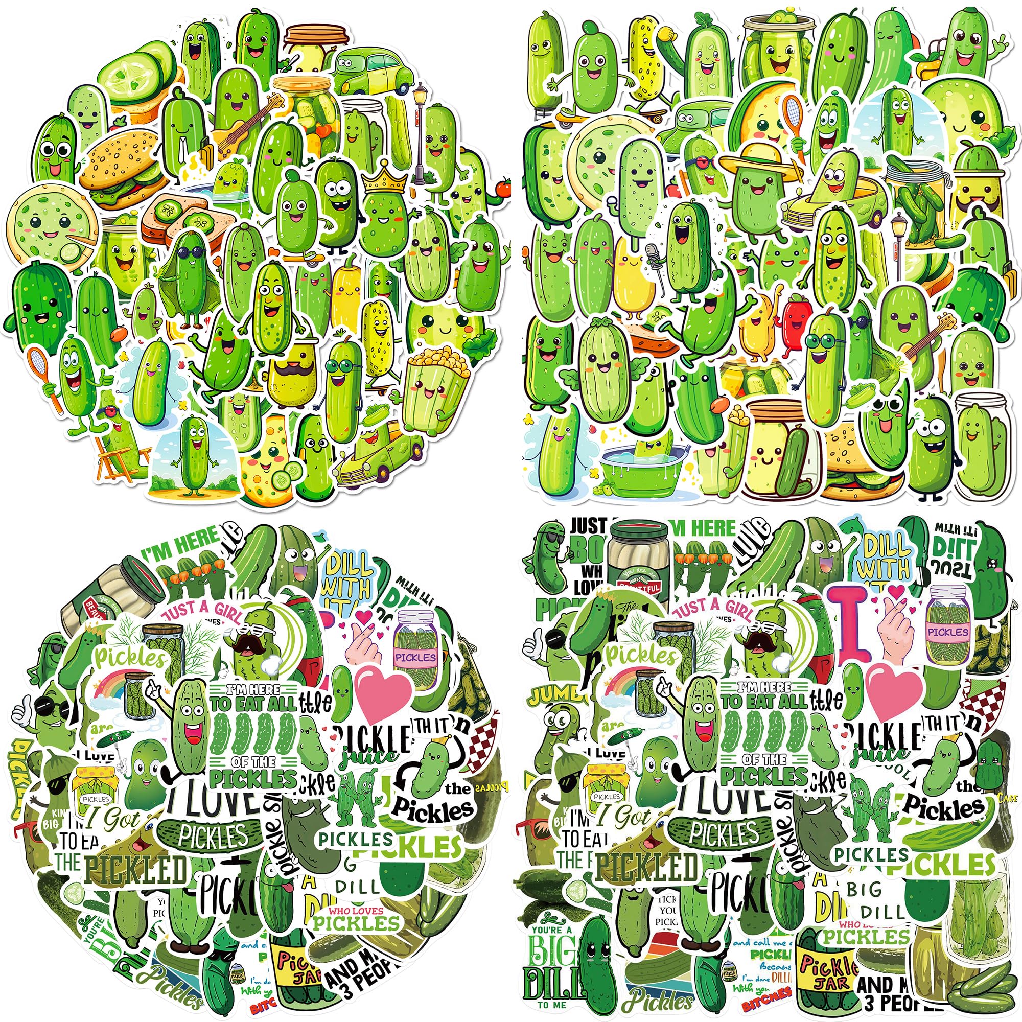 Amazon.com: 200Pcs Pickle Stickers Pickle Cucumber Theme Vinyl ...