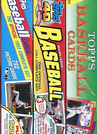 1990 1991 1992 Topps Baseball Card Complete Box Set Collection FACTORY ...