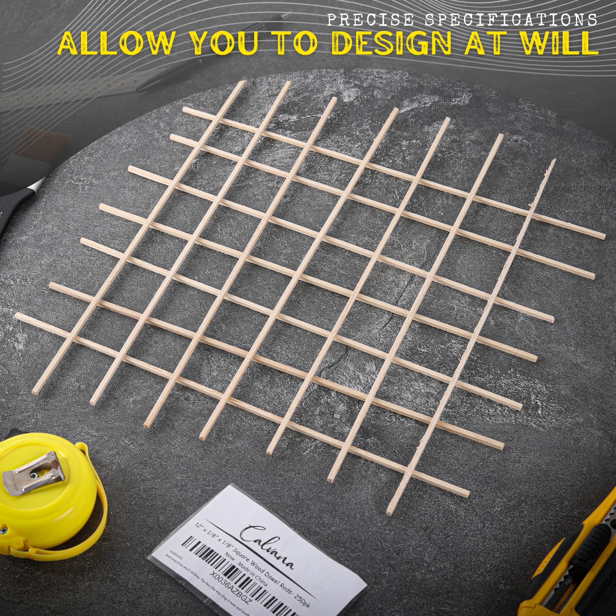 Snapklik.com : (250 Pcs) 1/8 X 12 Balsa Wood Sticks, Thin Square Dowels ...