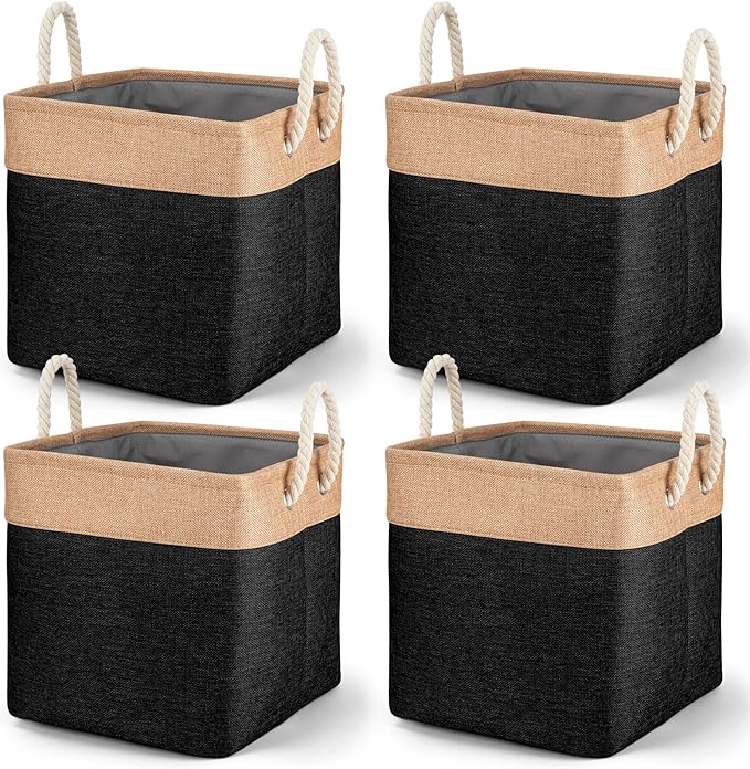 4 Paniers de rangement de grande taille, boîtes de rangement pliables ...