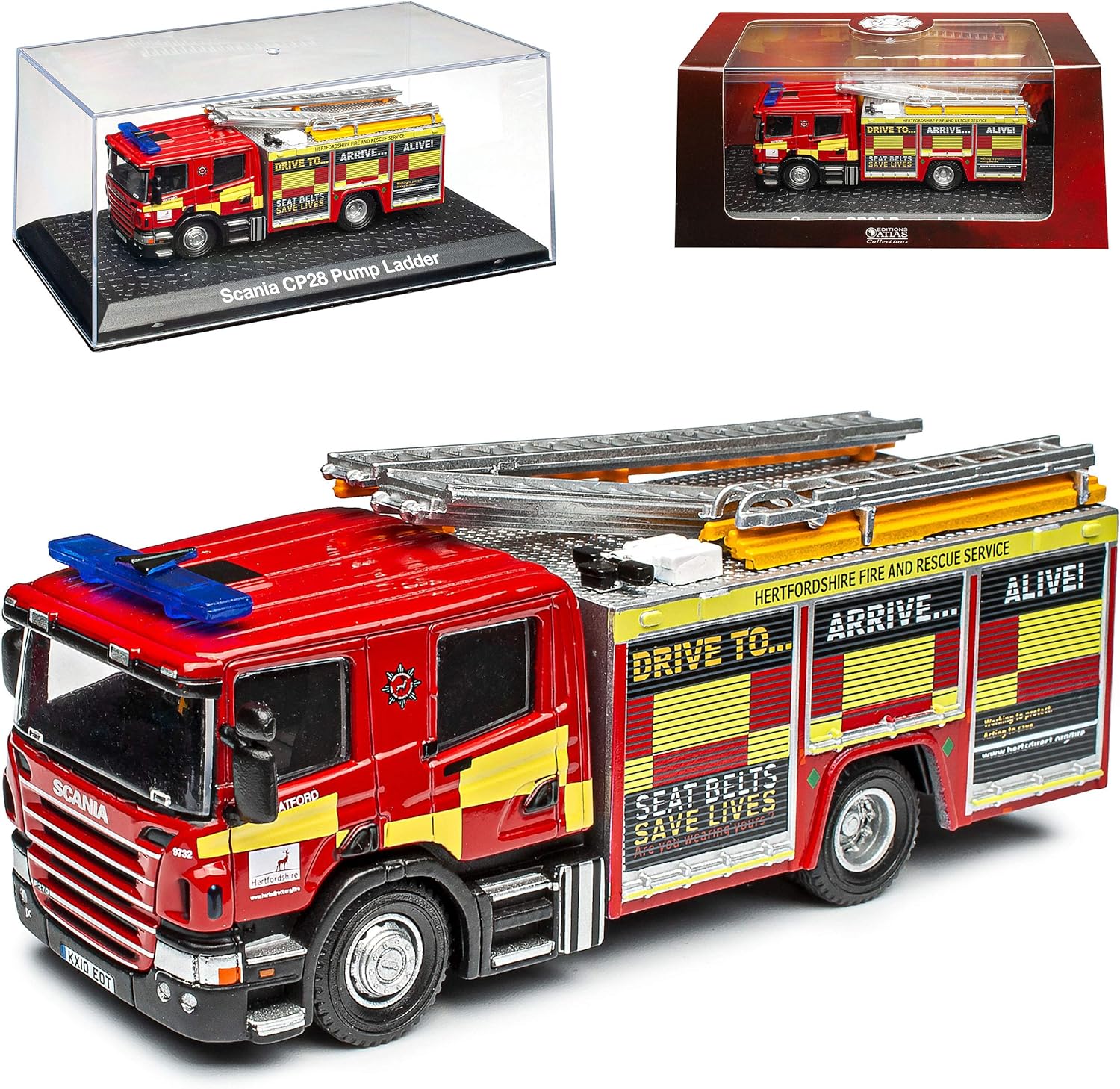 Ixo Scania CP28 Feuerwehr Rot 1/72 Atlas Modell Auto mit individiuellem ...