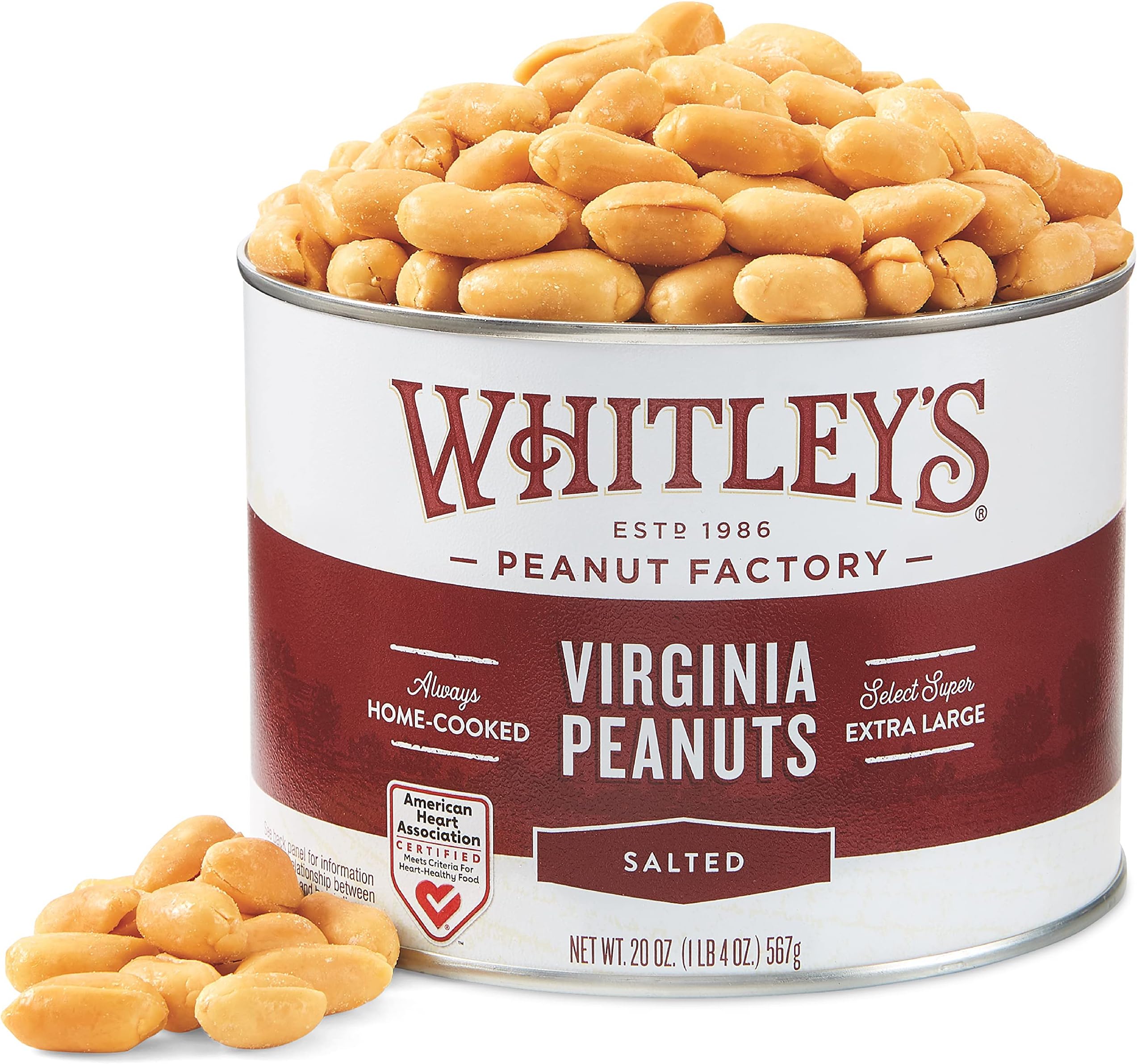 Amazon.com: Whitley’s Salted Virginia Peanuts – Super Extra Large 'Home ...