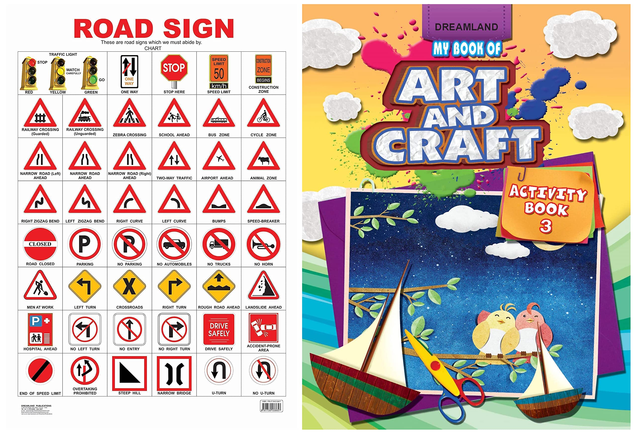 Buy Road Sign Educational Wall Chart For Kids - Both Side Hard ...