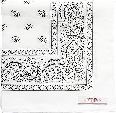 Amazon.com: Soophen Paisley One Dozen Cowboy Bandanas (White 22 X 22 in ...
