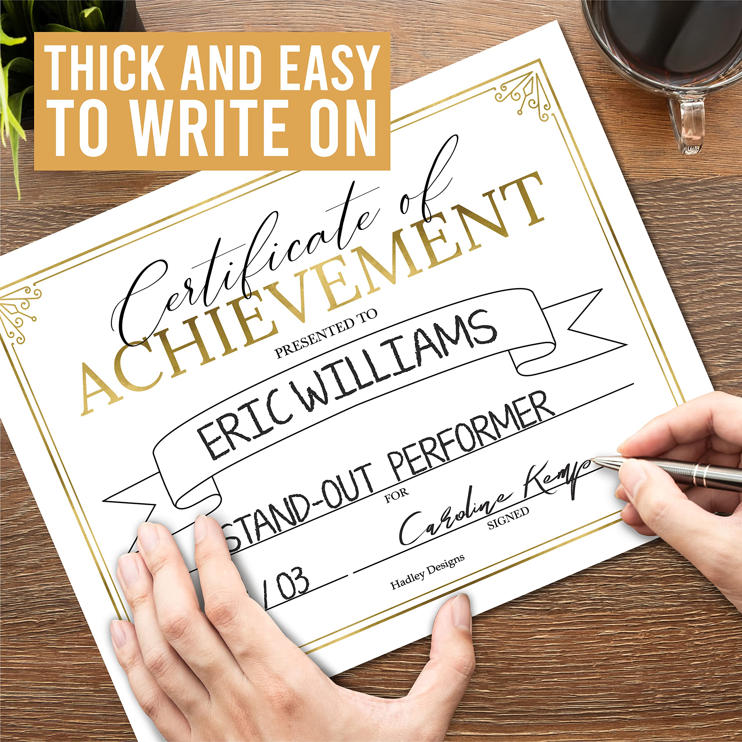 Buy 25 Gold Certificate of Completion Award Certificate Paper for ...