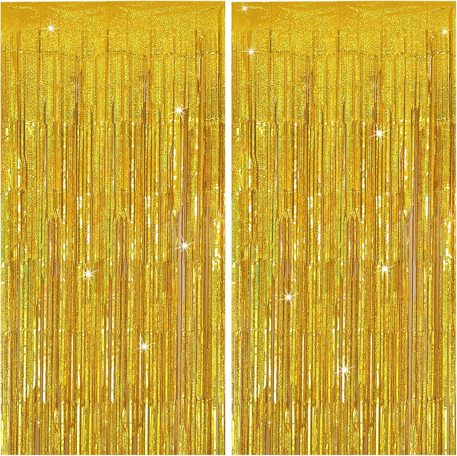 Tinsel Curtain Party Backdrop Gold Birthday Party Decorations 2 Packs ...
