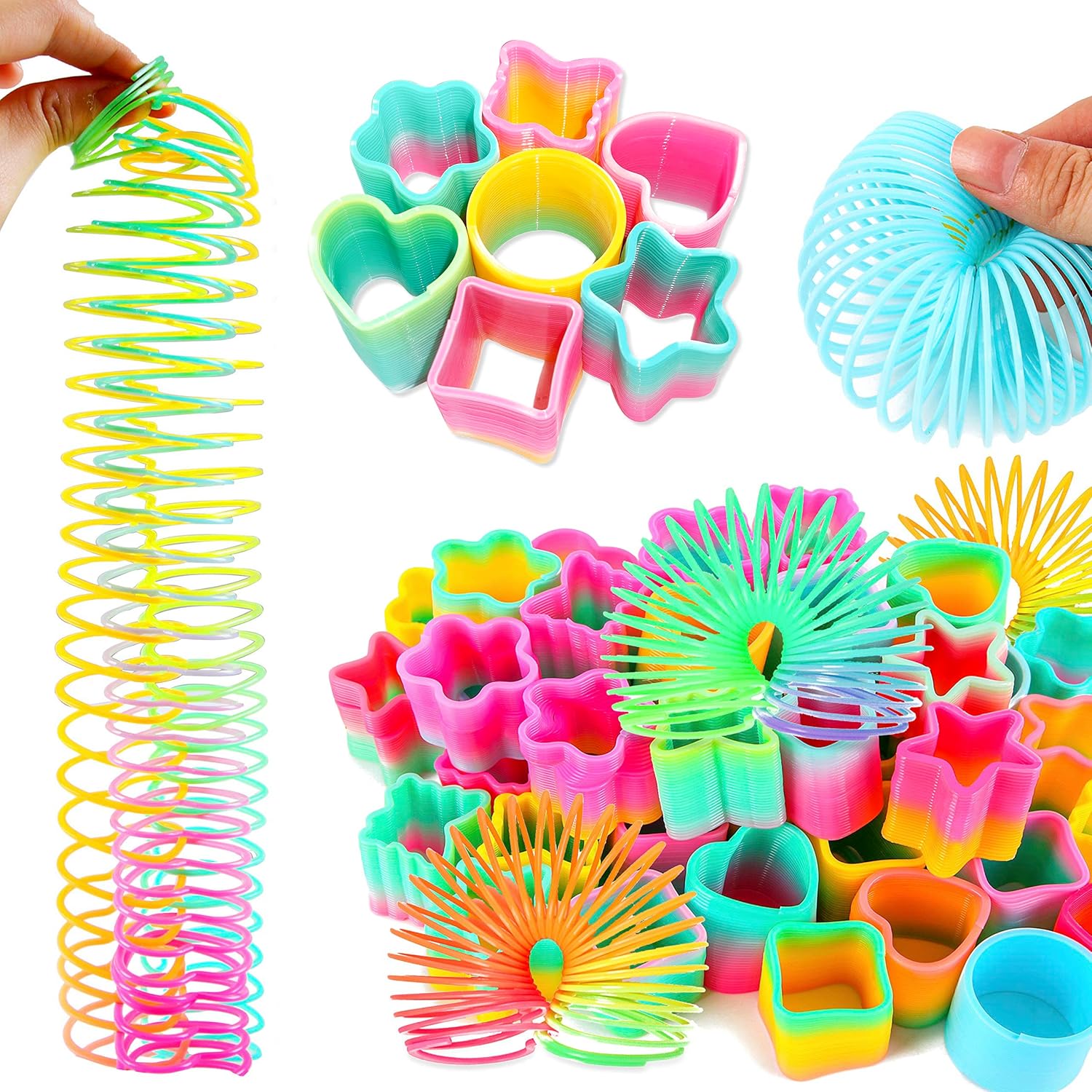 Amazon.com: PROLOSO 48 Pcs Rainbow Spring Toy Assortment Bulk Plastic ...