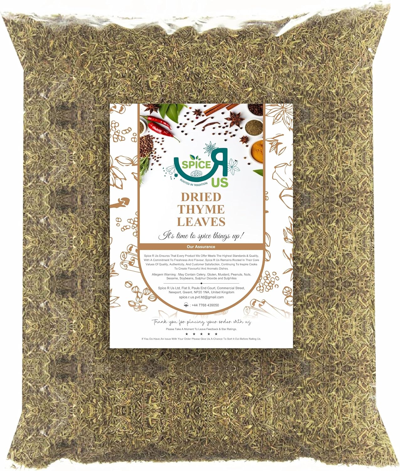 Thyme Dried Leaves Herb premium quality 50g-1900g (50g) : Amazon.co.uk ...