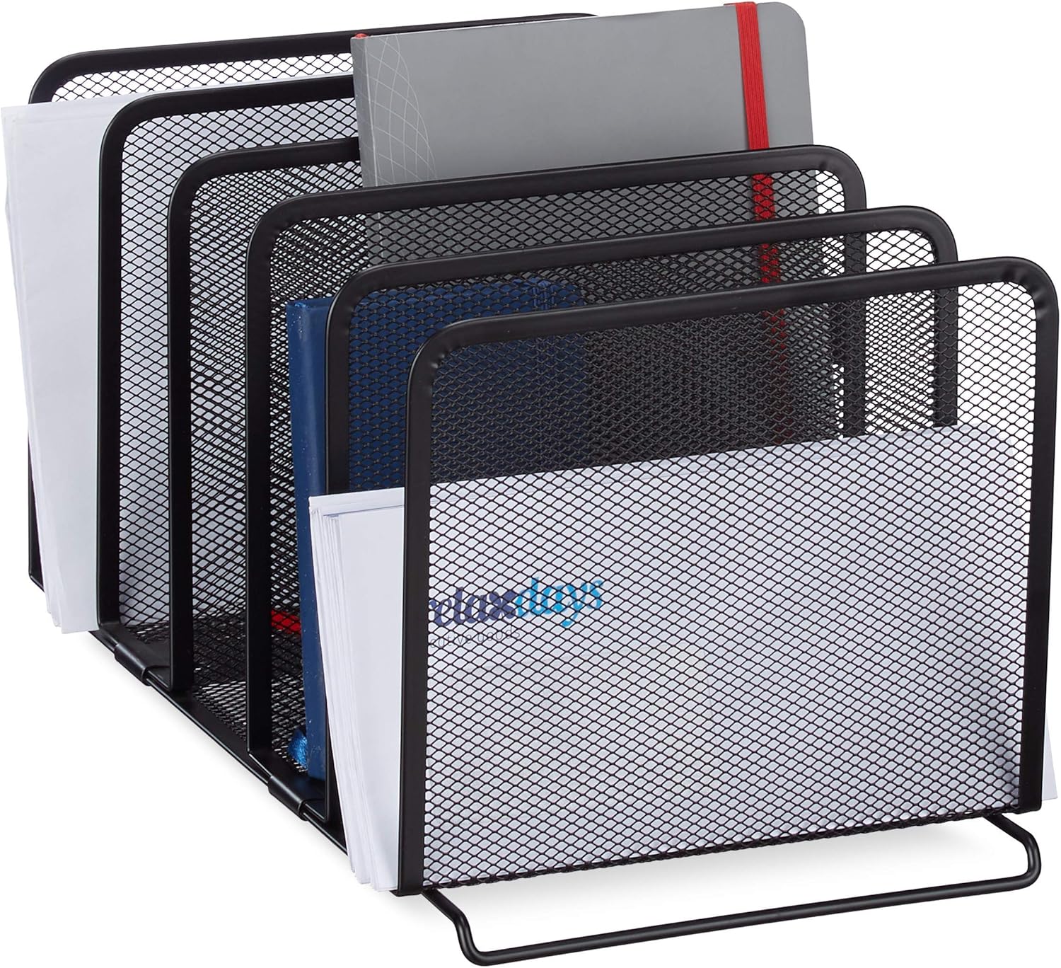 Relaxdays Document Organiser, Metal Magazine Rack, 5 Filing ...