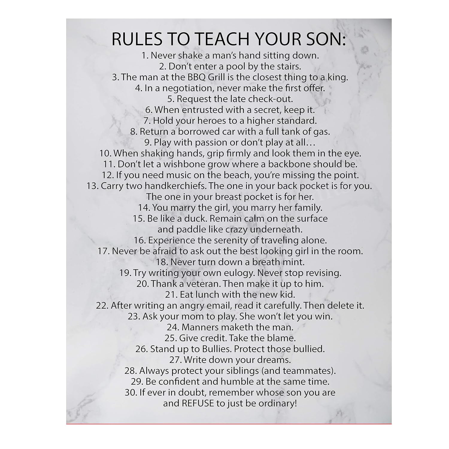 Buy 34 Rules To Teach Your Son Motivational Family Wall Art Sign 11 X buy-34-rules-to-teach-your-son-motivational-family-wall-art-sign-11-x