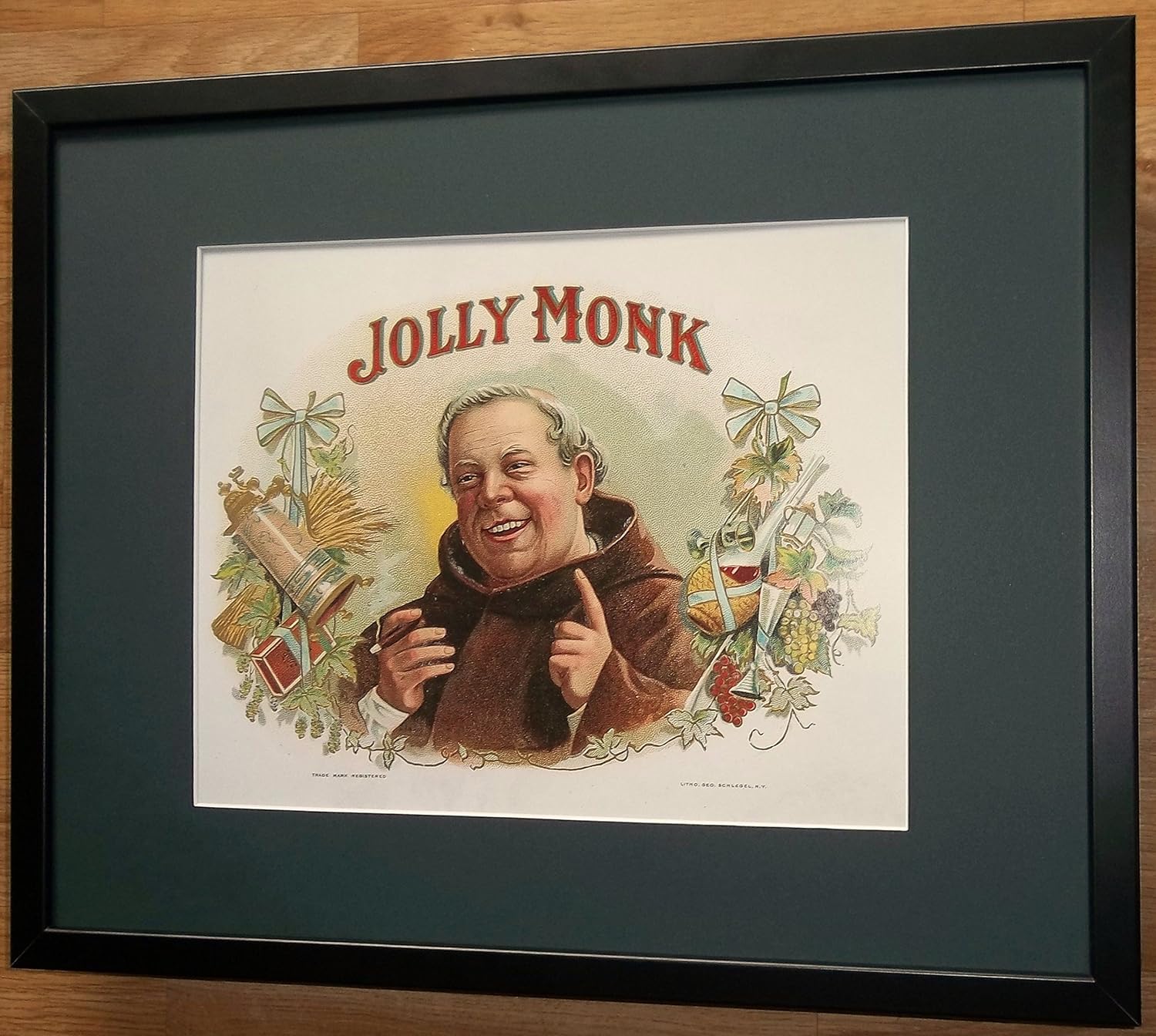 Jolly Monk, Cigar Advertisement poster, 20''x16'' framed, Tobacco ...