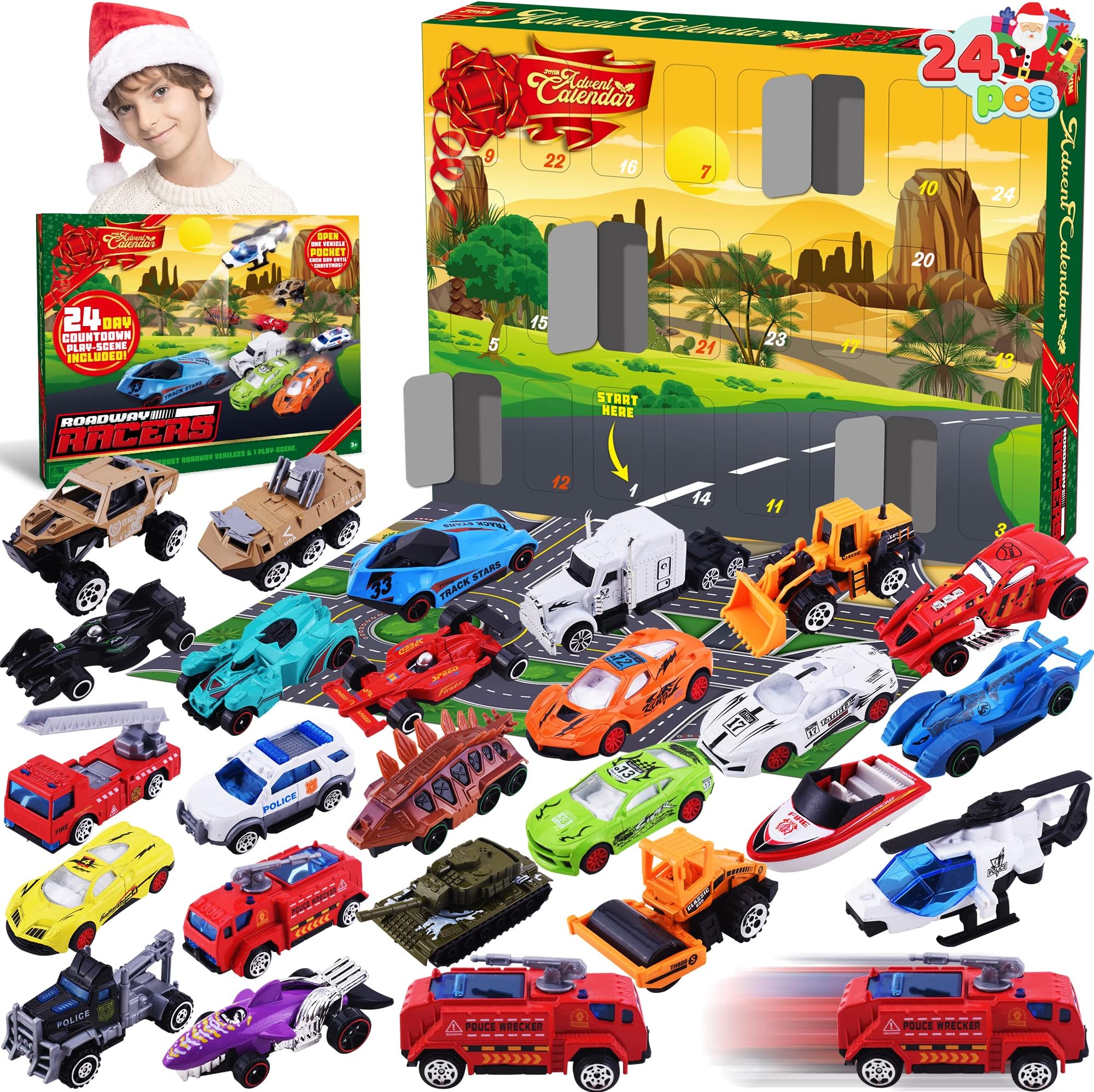 Amazon.com: Advent Calendar 2024,Cars 24 Days Christmas Countdown Toys ...