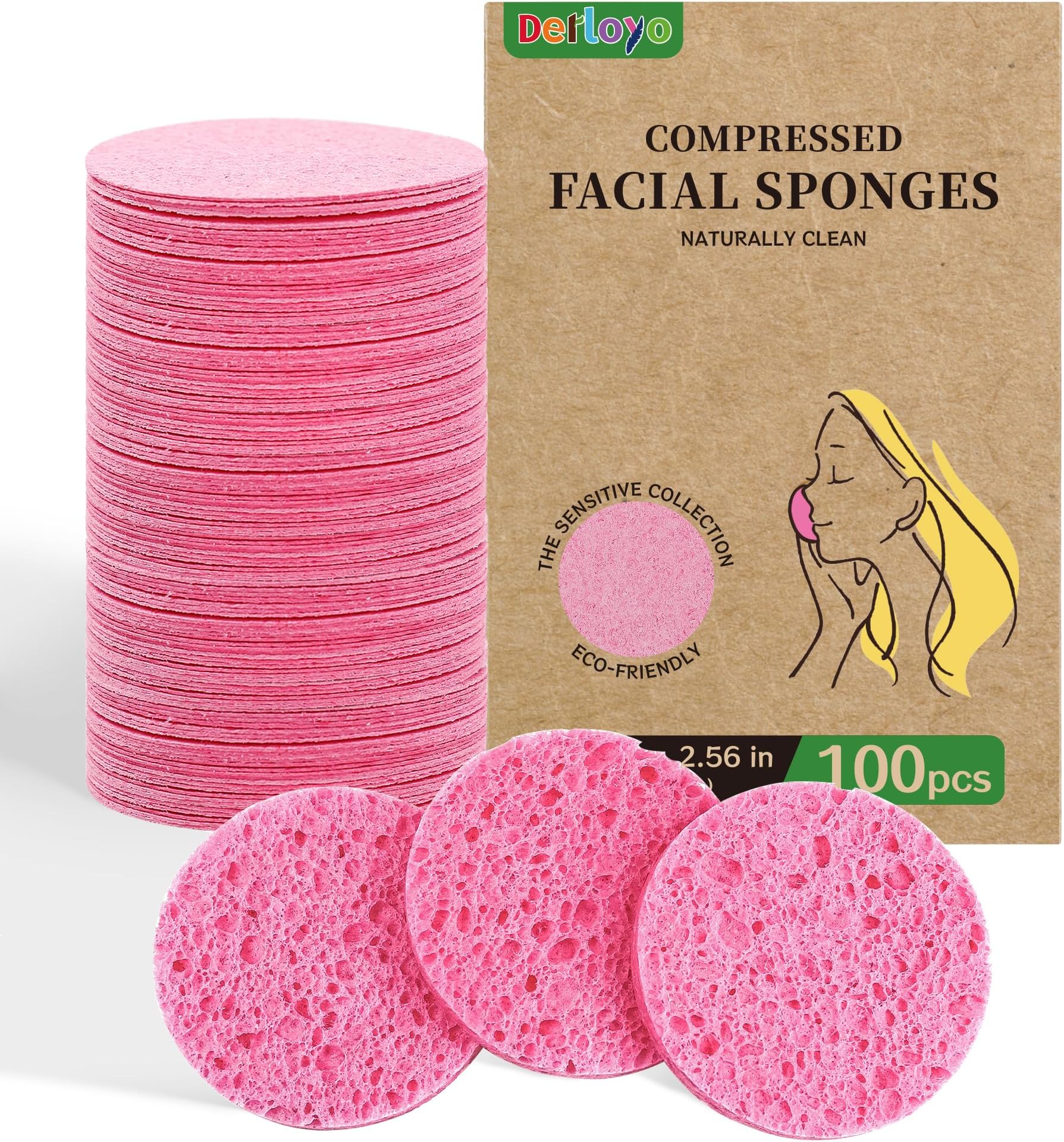 Amazon.com : 100-Count Compressed Facial Sponges, Natural Cellulose ...