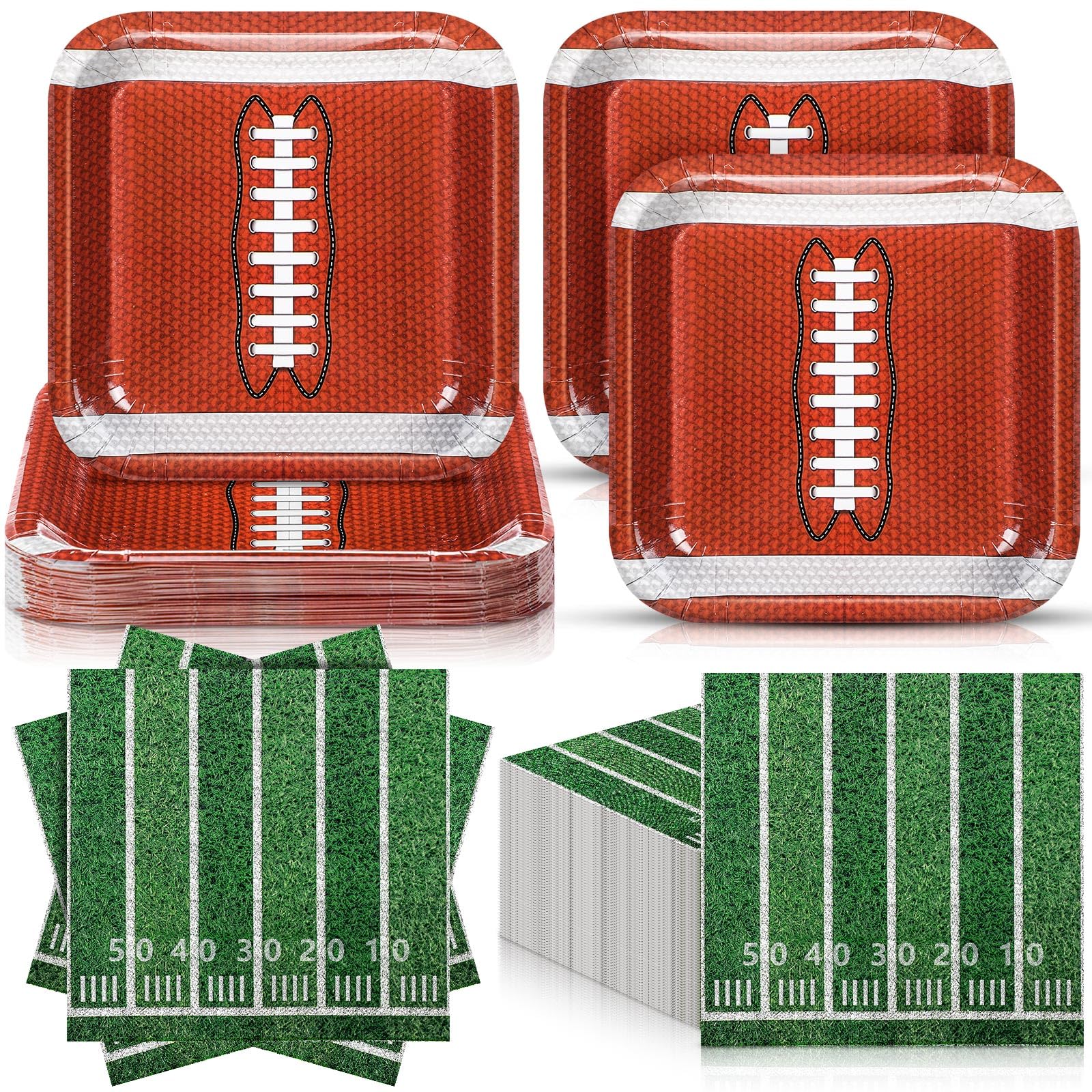 Amazon.com: Zhehao 72 Pcs Football Party Supplies Set Serve 36, 7 ...