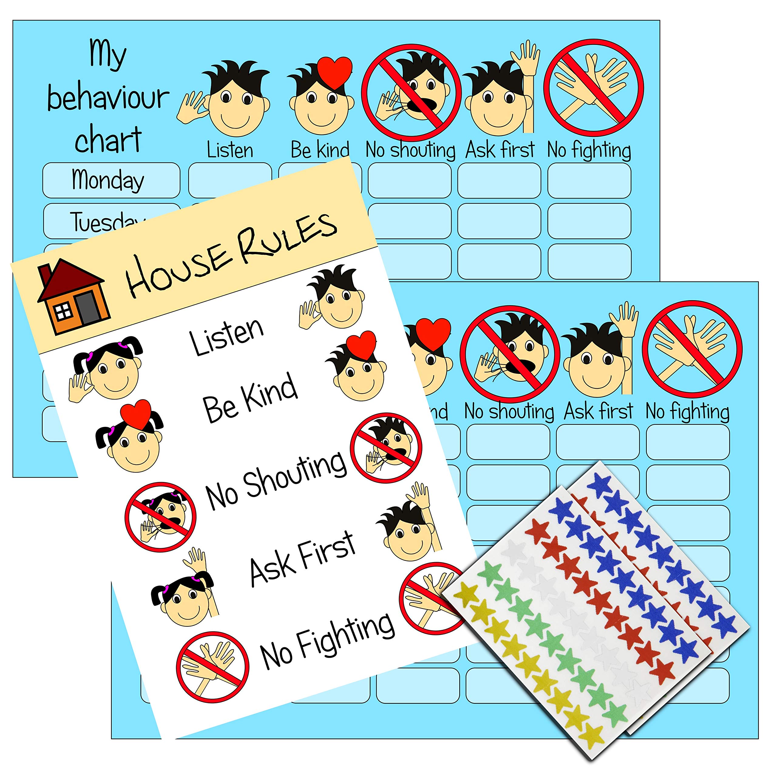 Happy Learners Childrens Encourage Good Behaviour Sticker Reward Charts ...