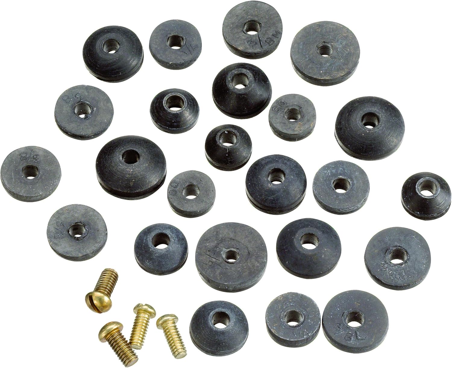 Plumb Pak PP20521 PlumPak Beveled Faucet Washer Assortment, Rubber, 3-1 ...