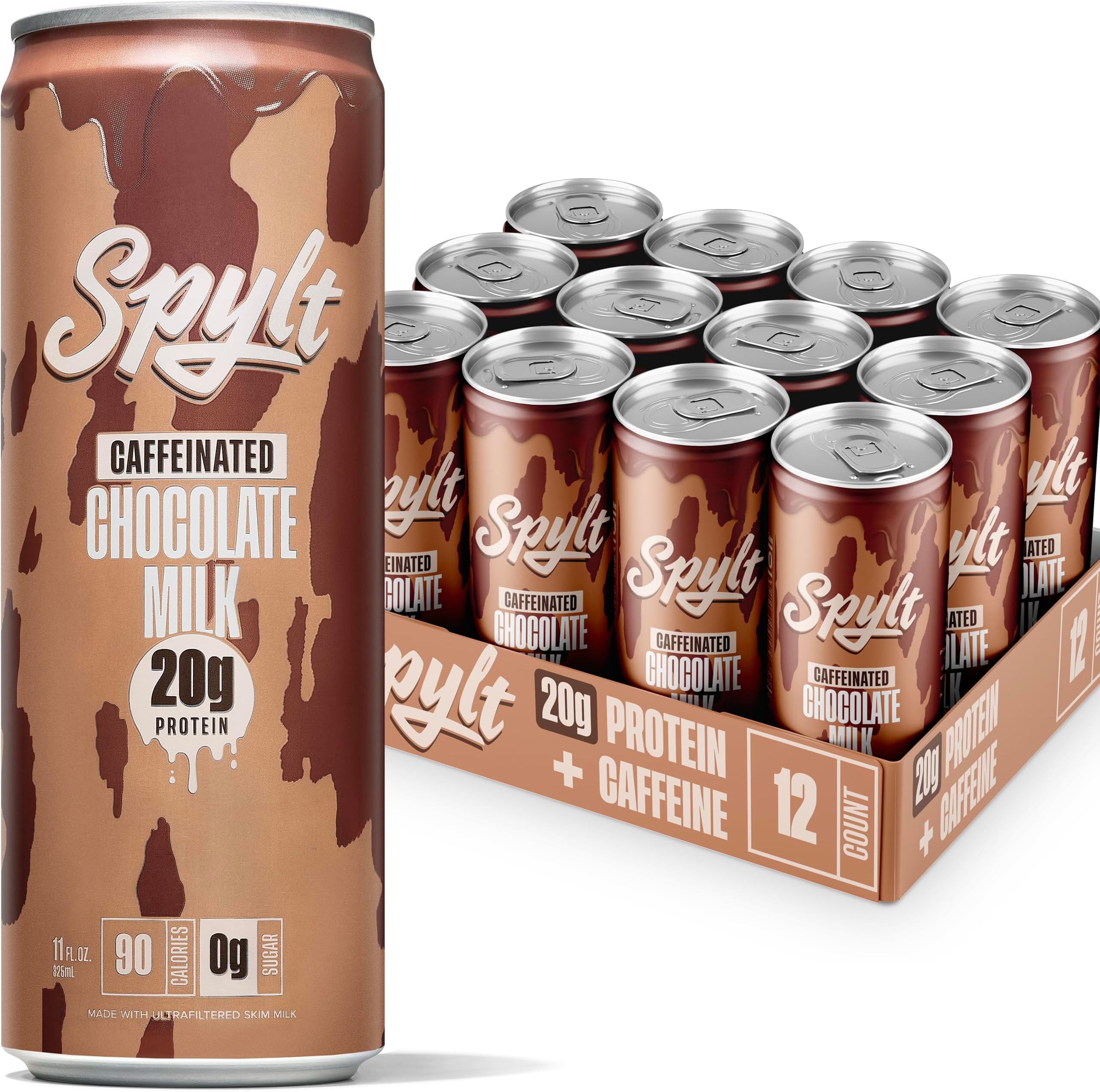 Amazon.com: Spylt High Protein Chocolate Milk with 60mg Caffeine & 20g ...