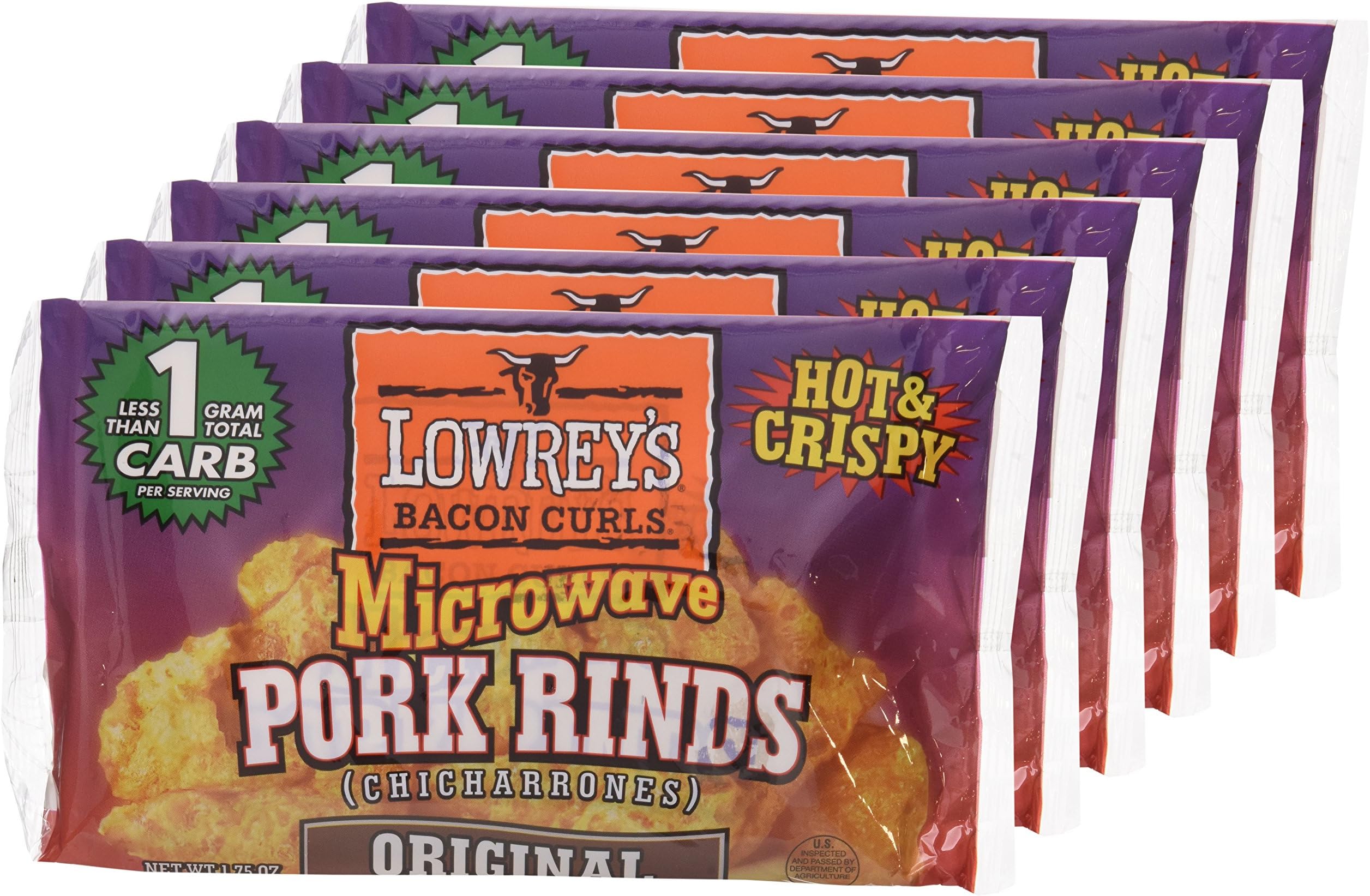 Amazon.com: Lowrey's Bacon Curls Microwave Pork Rinds (Chicharrones ...