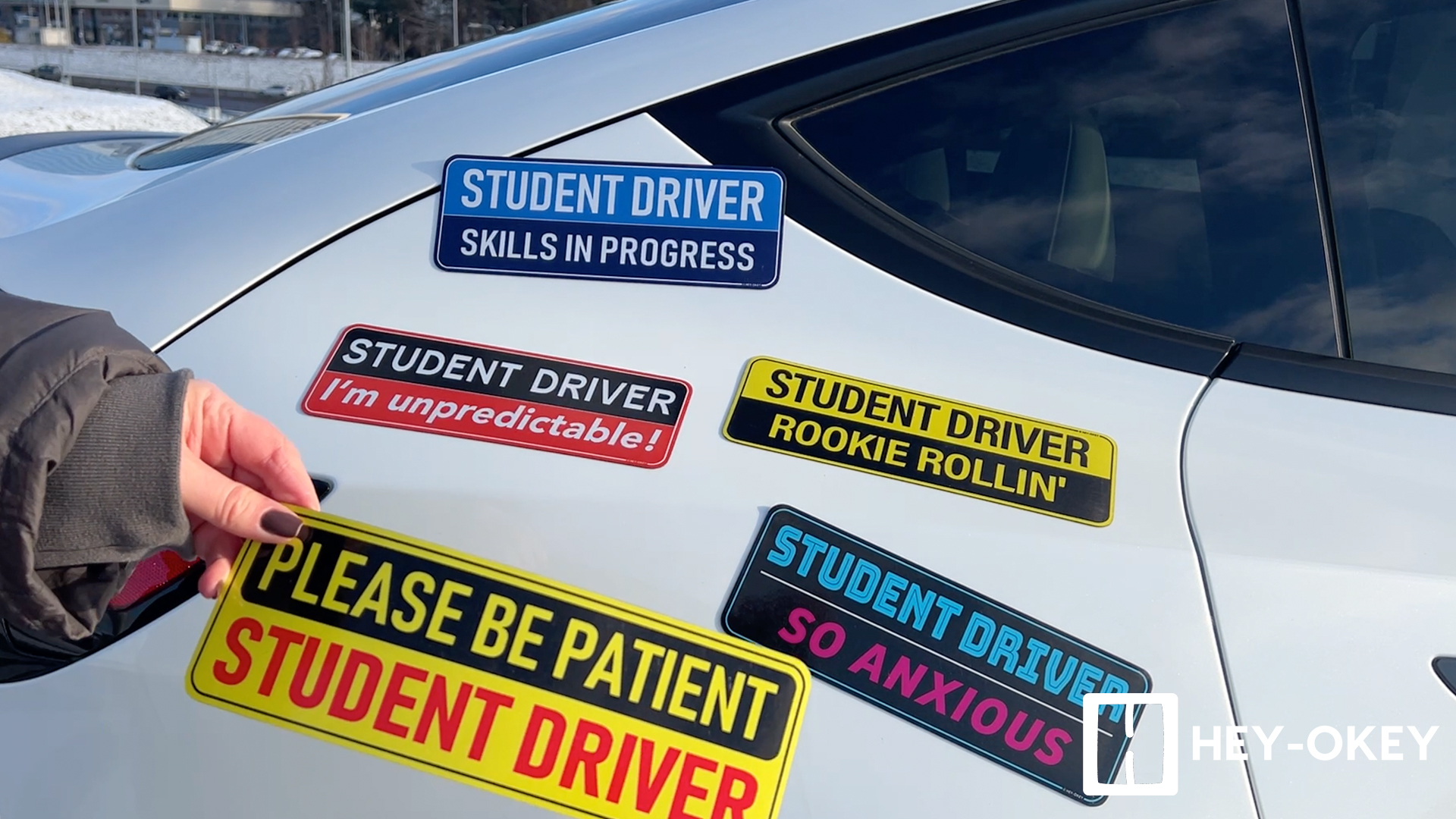 Watch HEY-OKEY 5-Pack Student Driver Car Magnet Bumper Sticker Set on ...